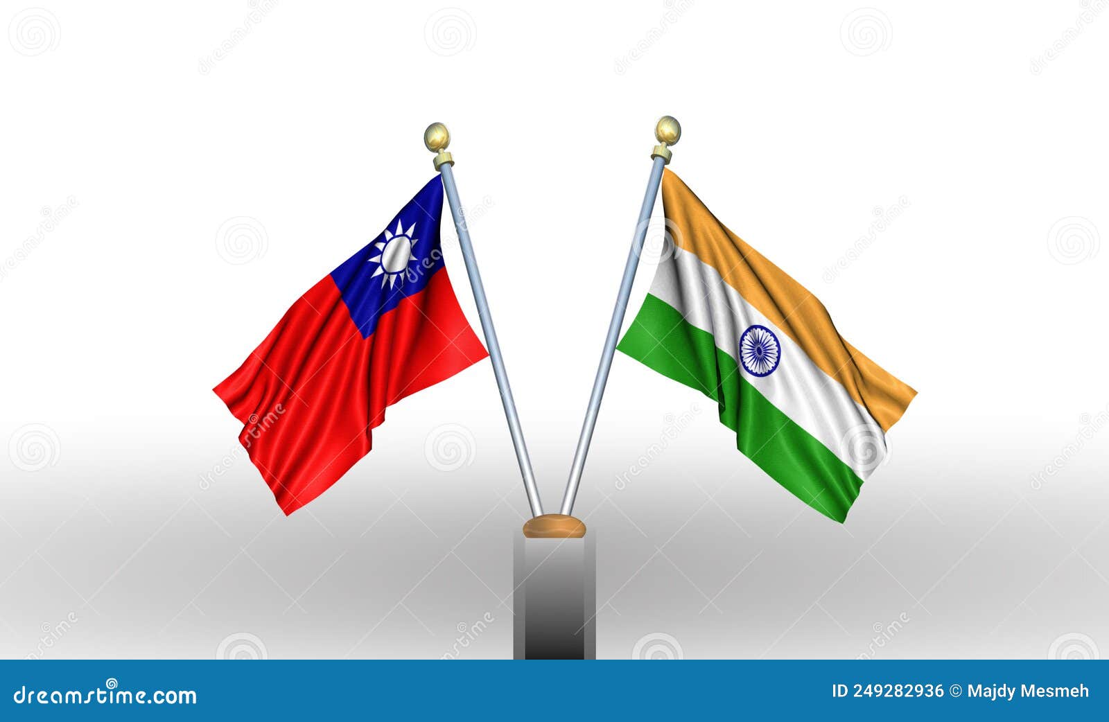 India and Taiwan flags stock illustration. Illustration of agreement ...