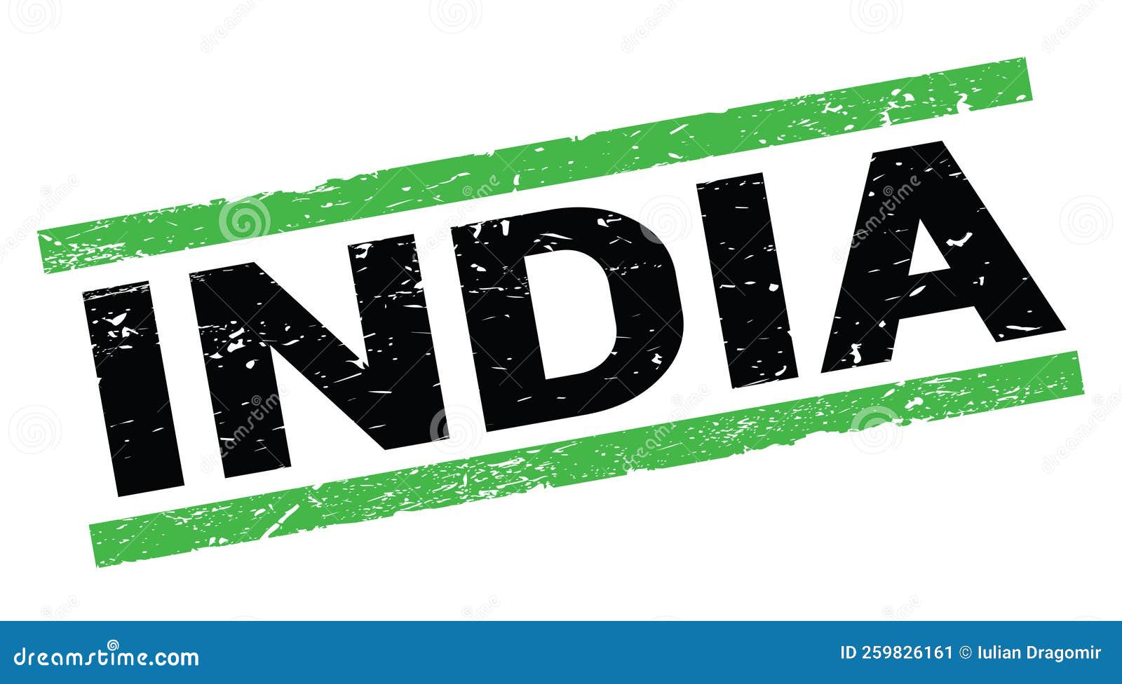 INDIA Text on Green Rectangle Stamp Sign Stock Illustration ...