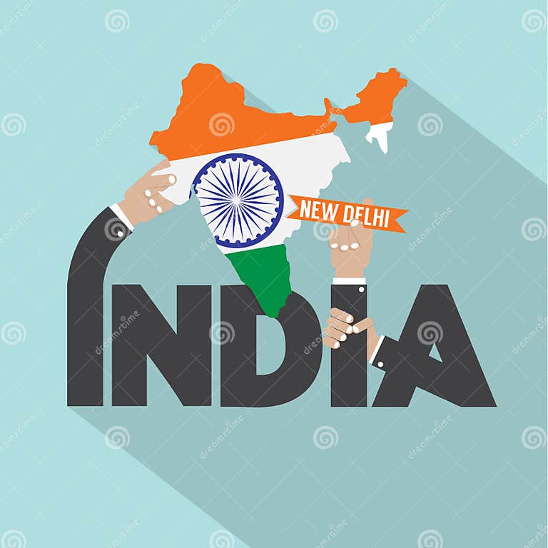 India Typography Design stock vector. Illustration of object - 54821989