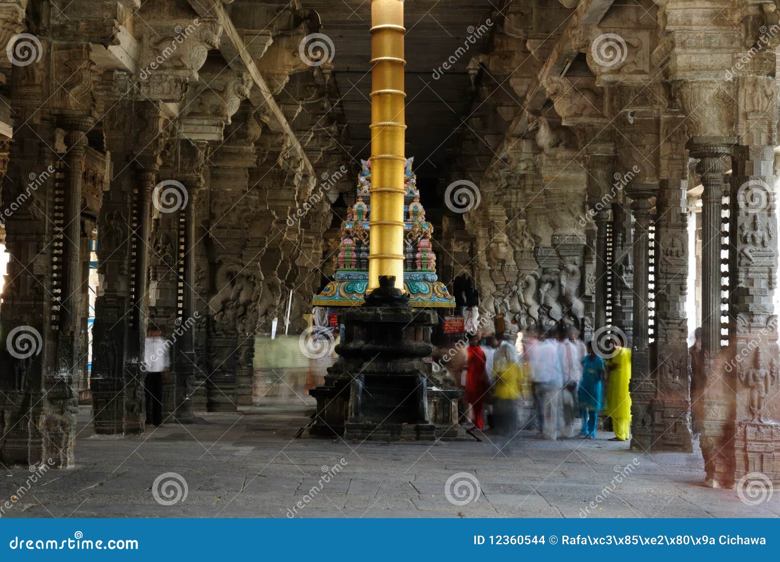 India - View Inside Ancient Hindu Temple Stock Photo - Image of ...