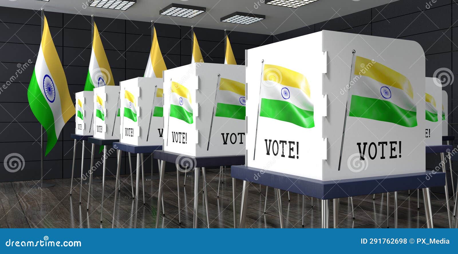 India - Voting Booths - Election Concept Stock Illustration ...