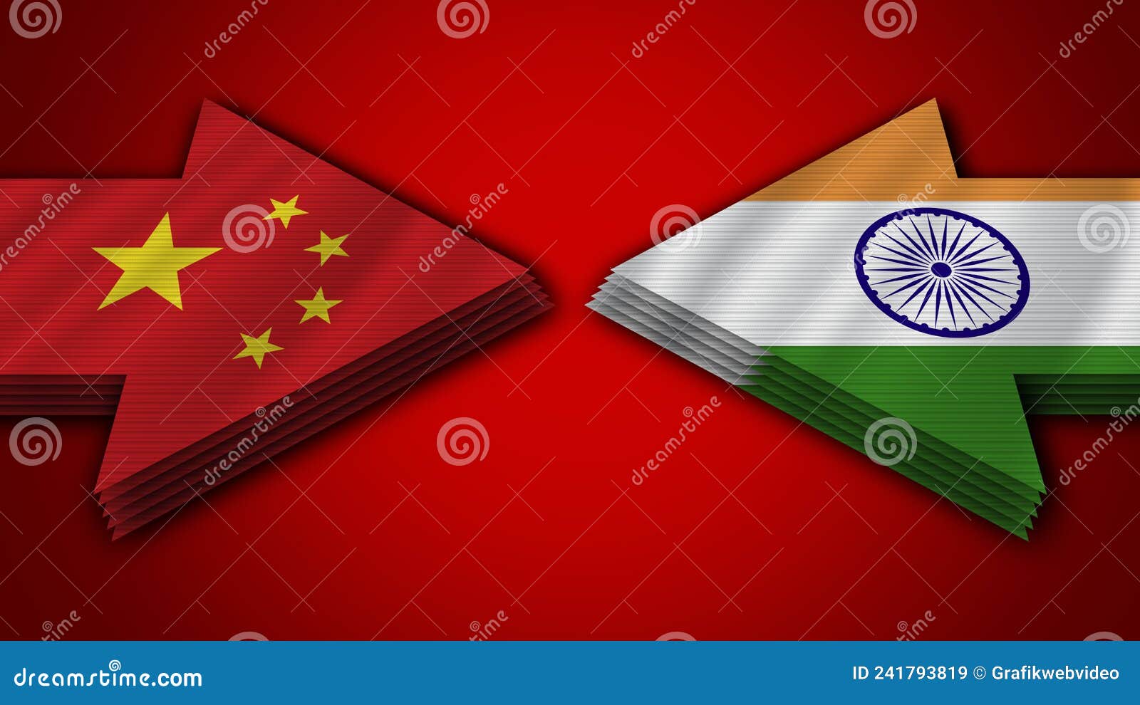 India Vs China Arrow Flags â€“ 3D Illustrations Stock Illustration ...