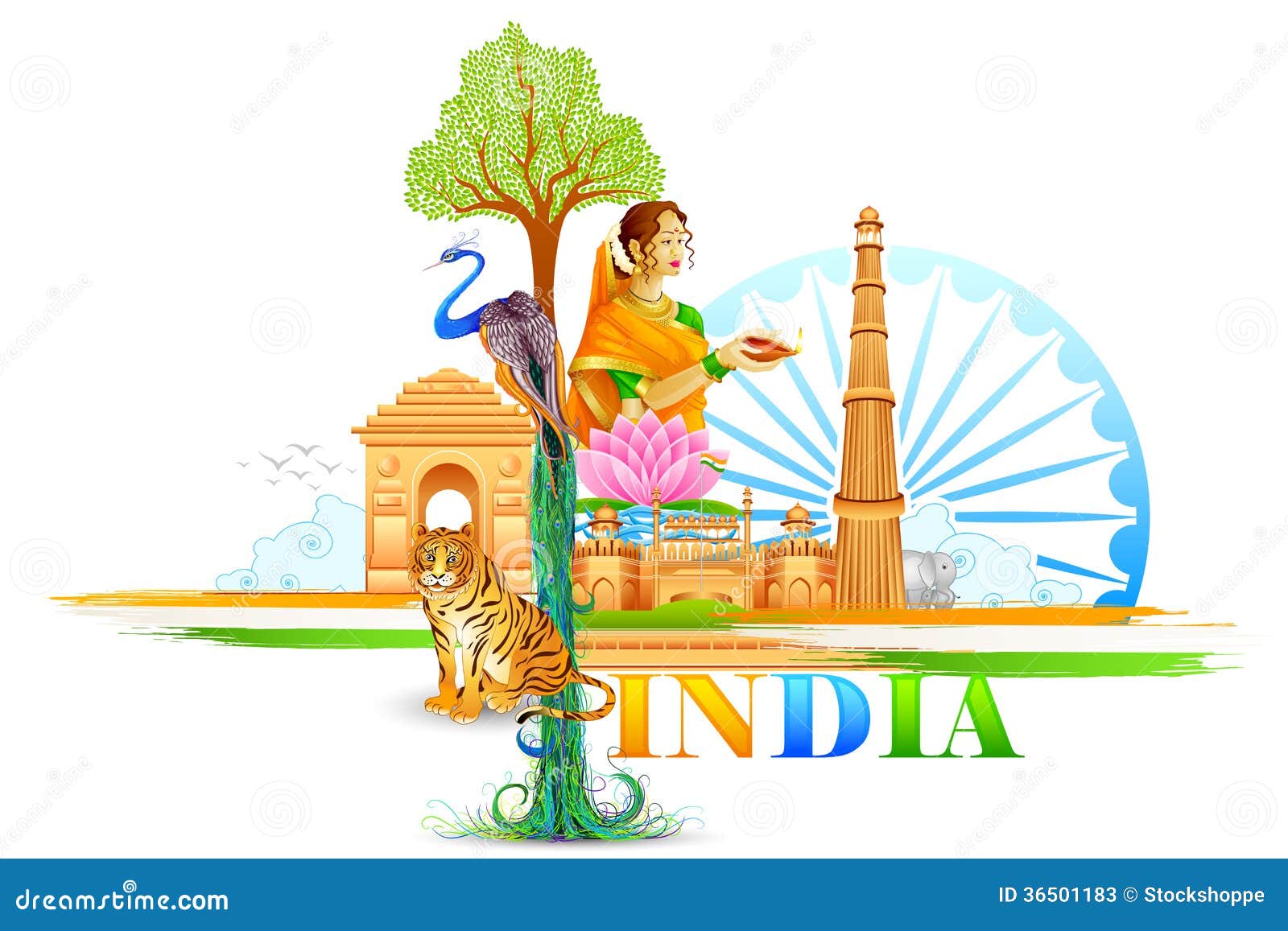 India Wallpaper stock vector. Illustration of qila, heritage - 36501183