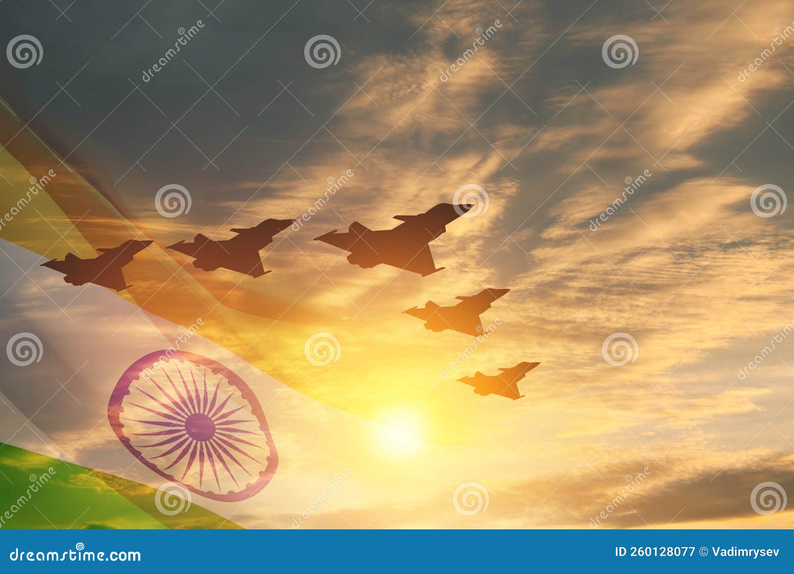 Indian Air Force Day. Indian Jet Air Shows on Background of Sunset with ... Indian Air Force Day. Indian Jet Air Shows on Background of Sunset with ...