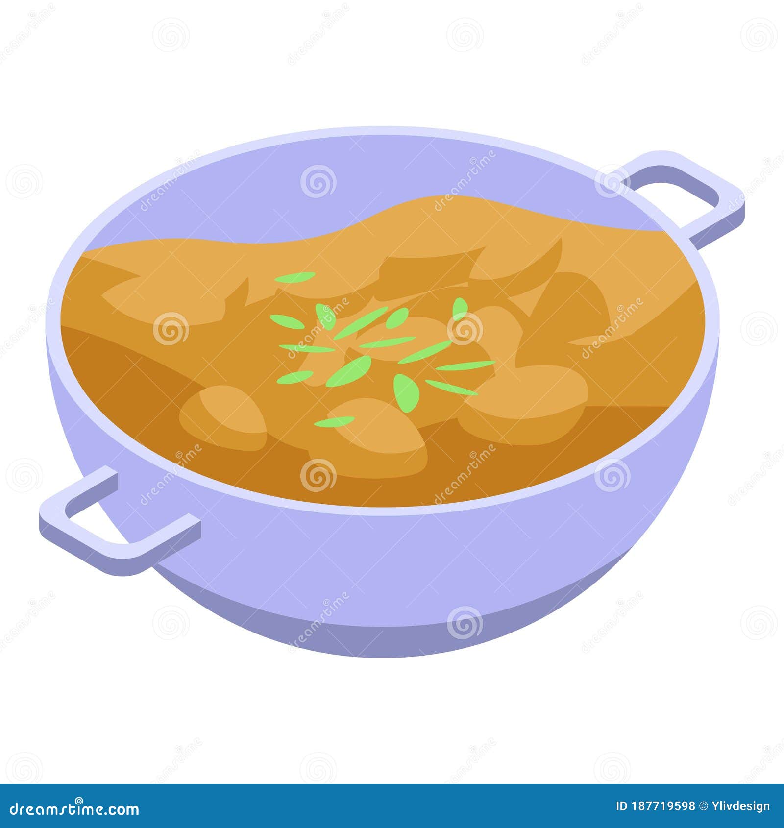 Indian Curry, A Famous Dish In India Vector Illustration ...