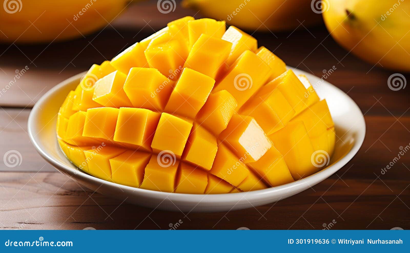 Indian Alphonso Mango Fruits with Slices Cubes Isolated on a White ...