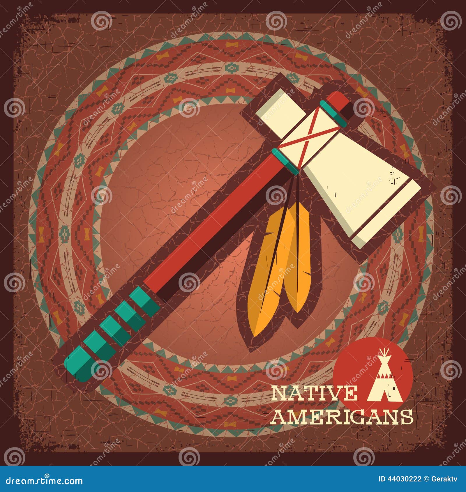 Indian American Tomahawk Vector Illustration | CartoonDealer.com #44030222
