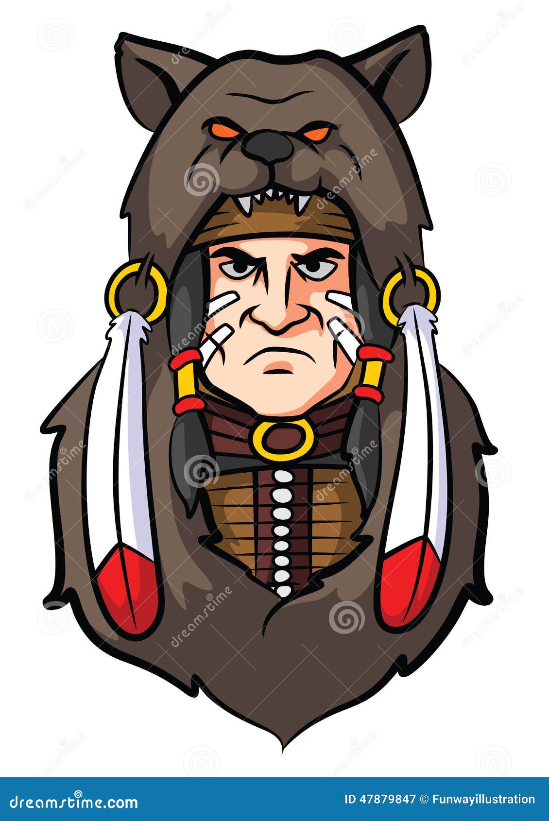 Indian Apache Illustration Set Silhouette Design Cartoon Vector ...
