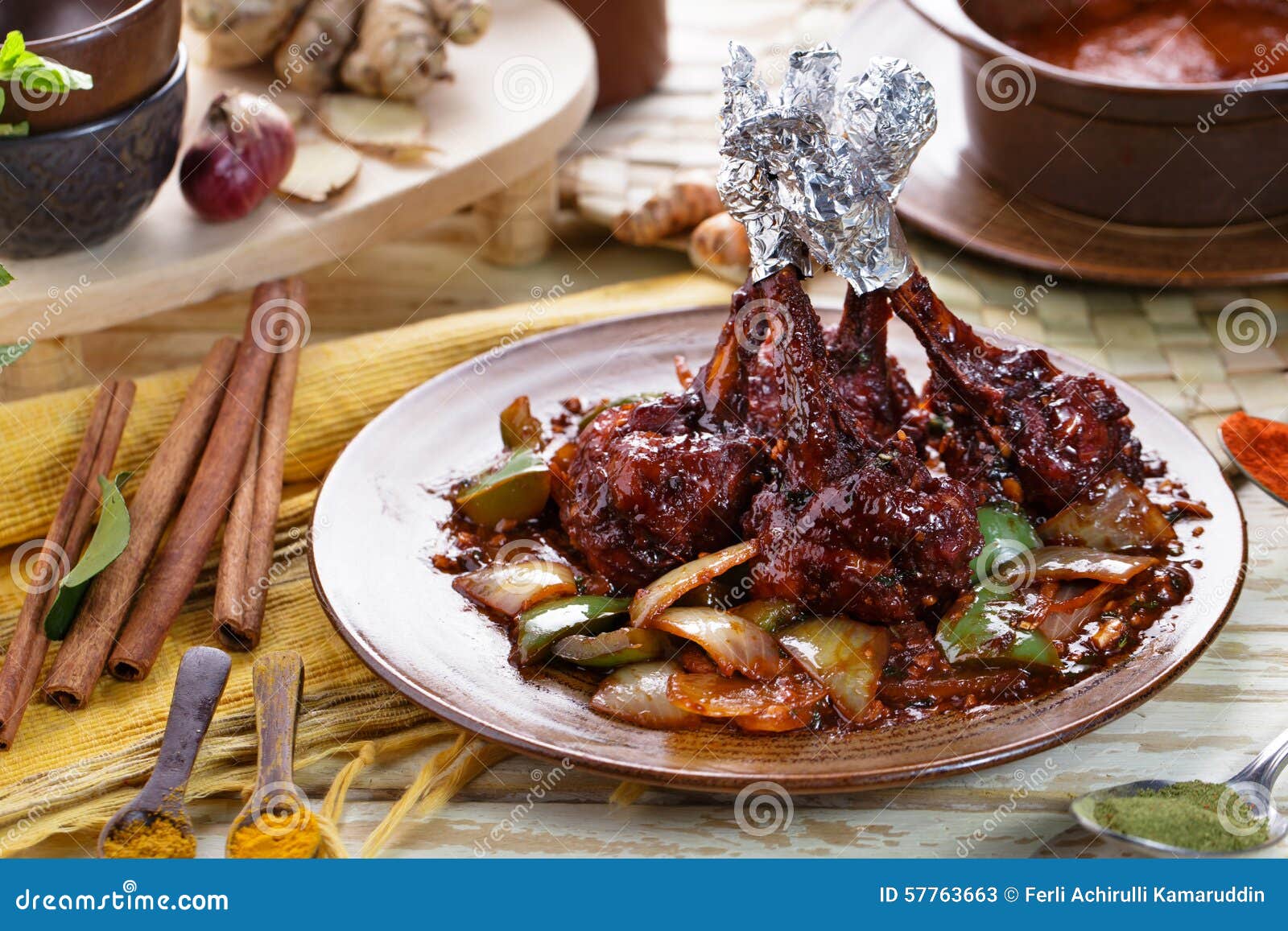 Indian apple chicken stock image. Image of food, cuisine - 57763663