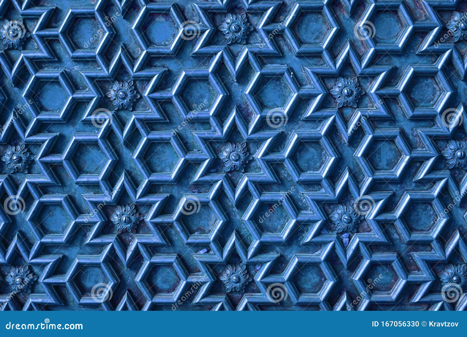Indian or Arabic Pattern. Classic Blue Arabian Pattern Stock Photo ...
