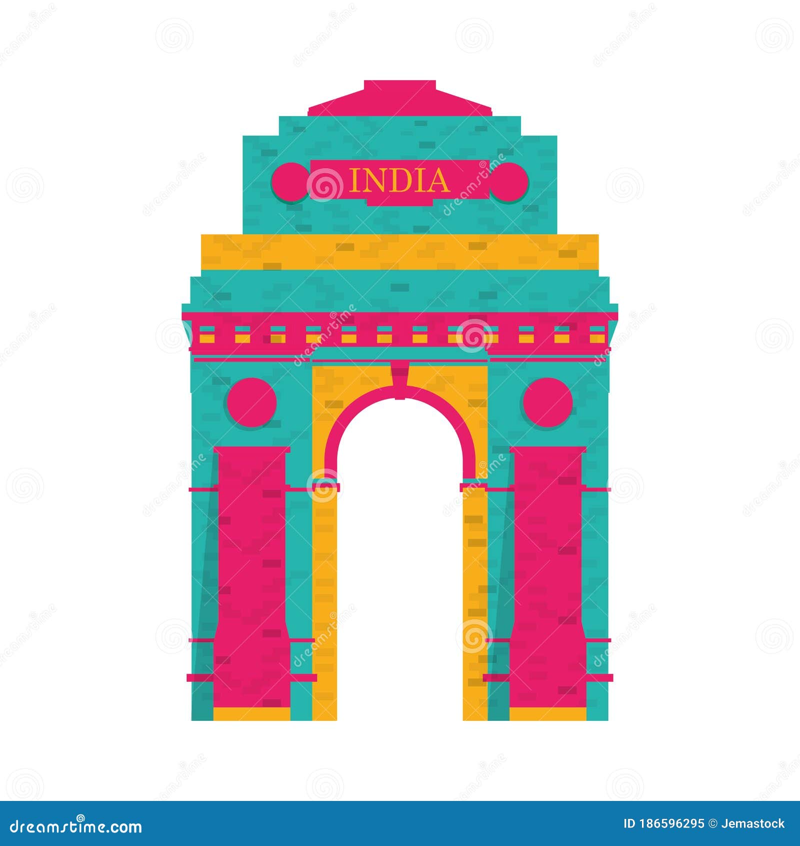 Indian Arch Temple Structure Icon Stock Vector - Illustration of ...