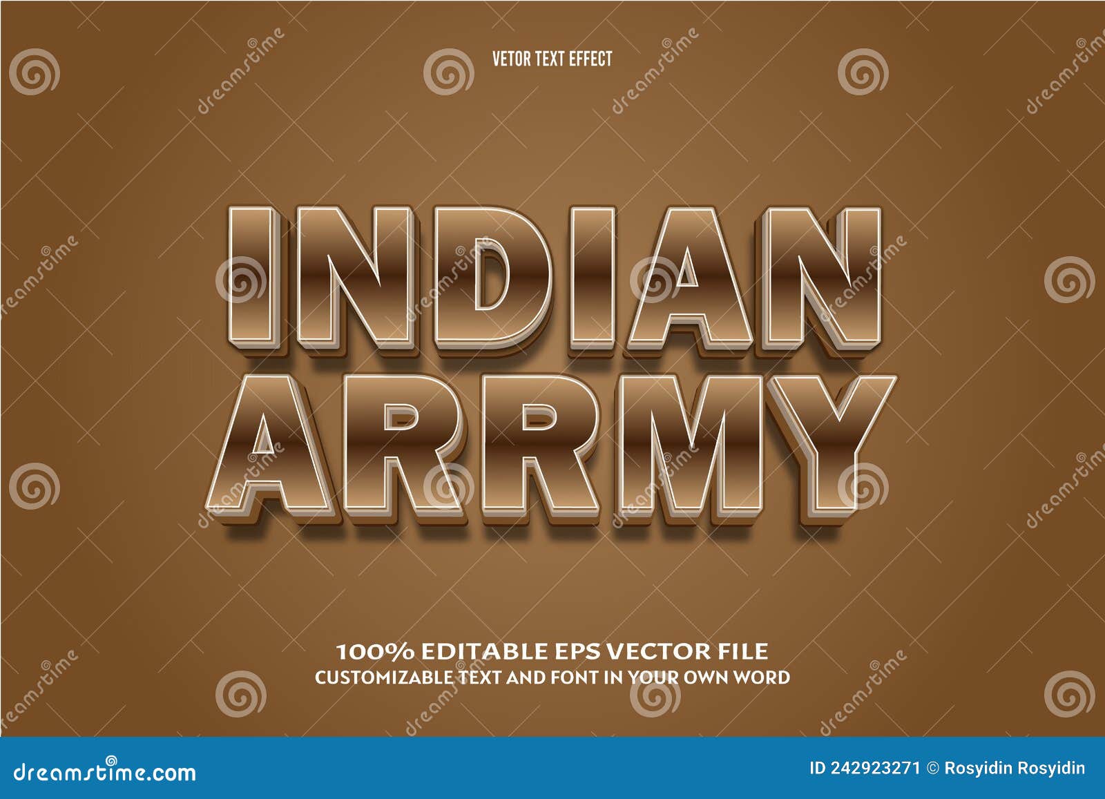 Indian Army Editable Text Effect 3 Dimension Emboss Comic Style Stock ...