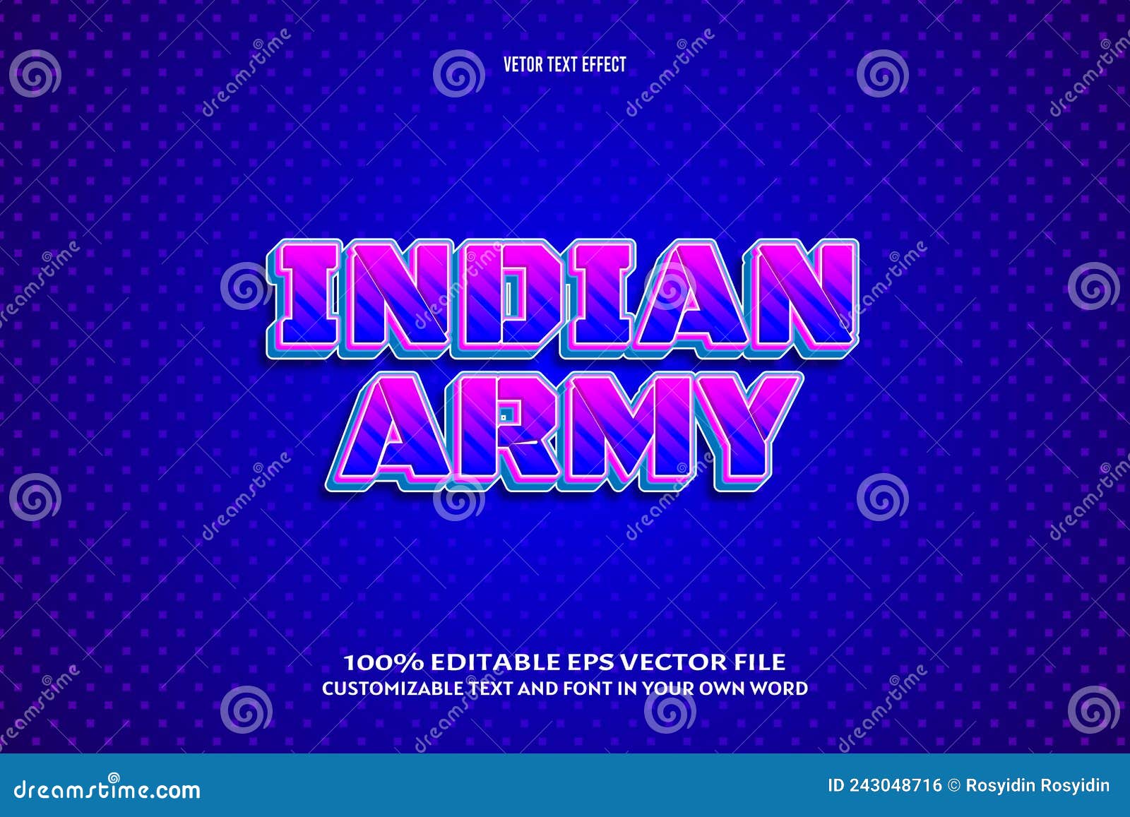 Indian Army Editable Text Effect 3 Dimension Emboss Comic Style Stock ...