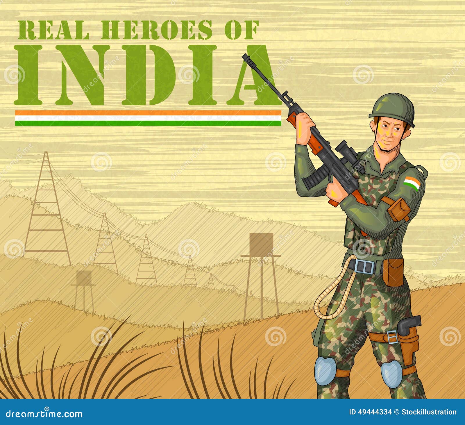 Indian Army Showing Victory of India Stock Vector - Illustration of ...