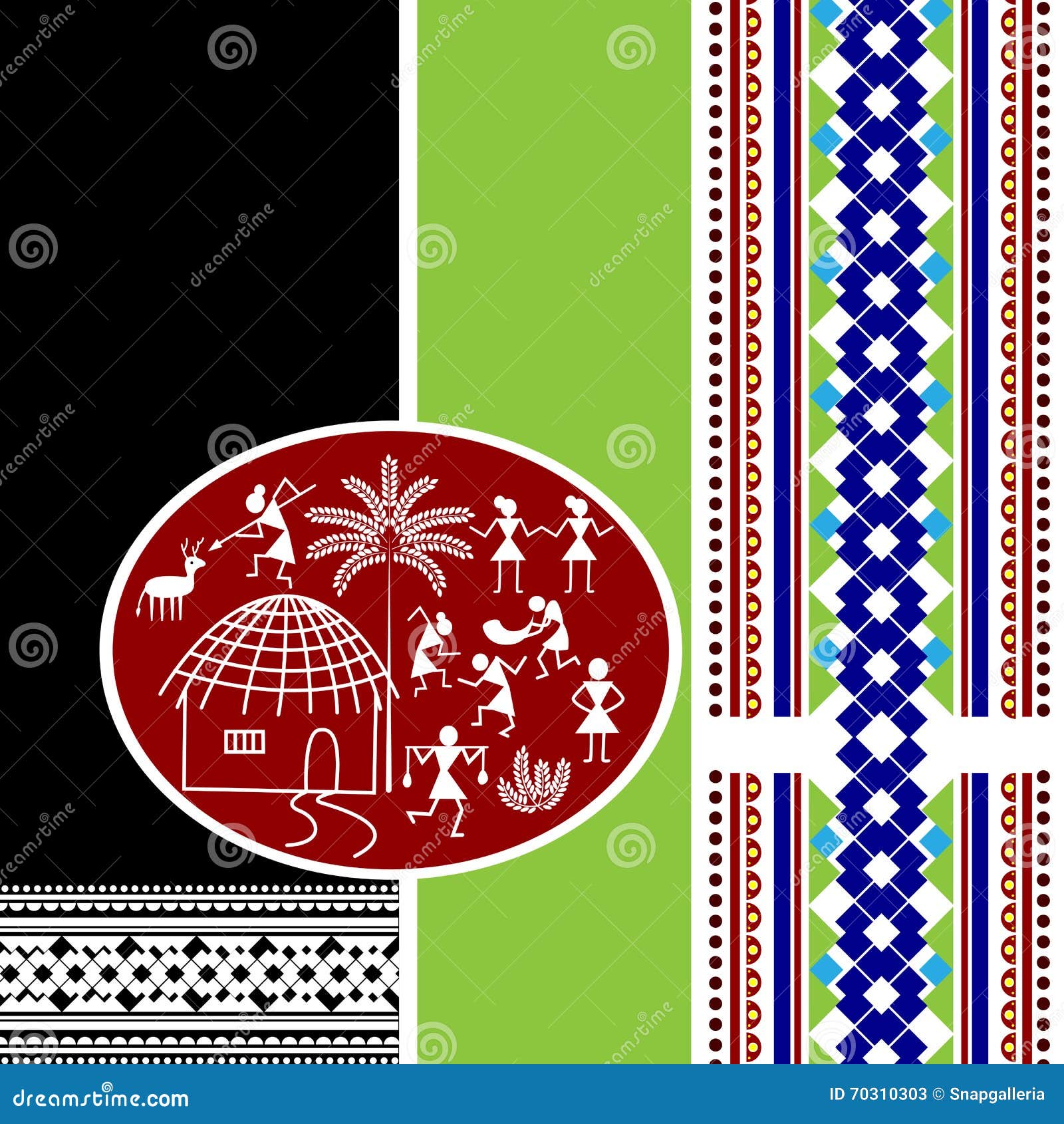 Indian Art background stock vector. Illustration of flourish - 70310303