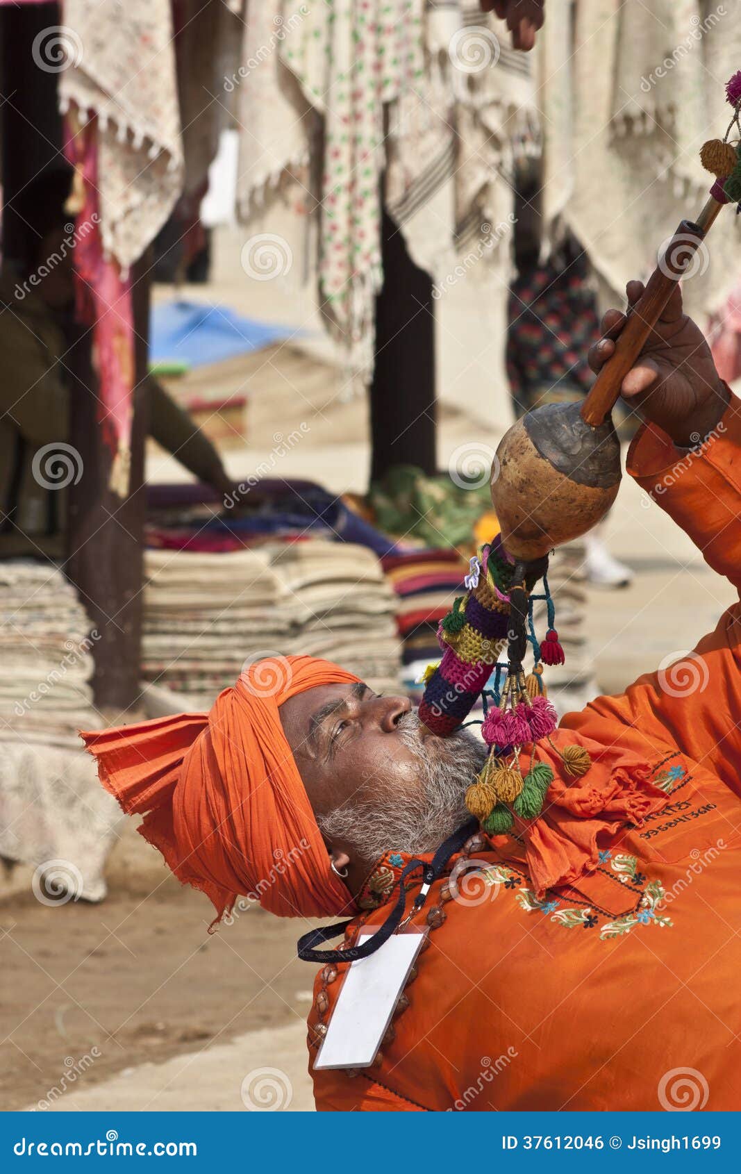 Indian Artist Playing Flute while Leaning Editorial Photo - Image of ...
