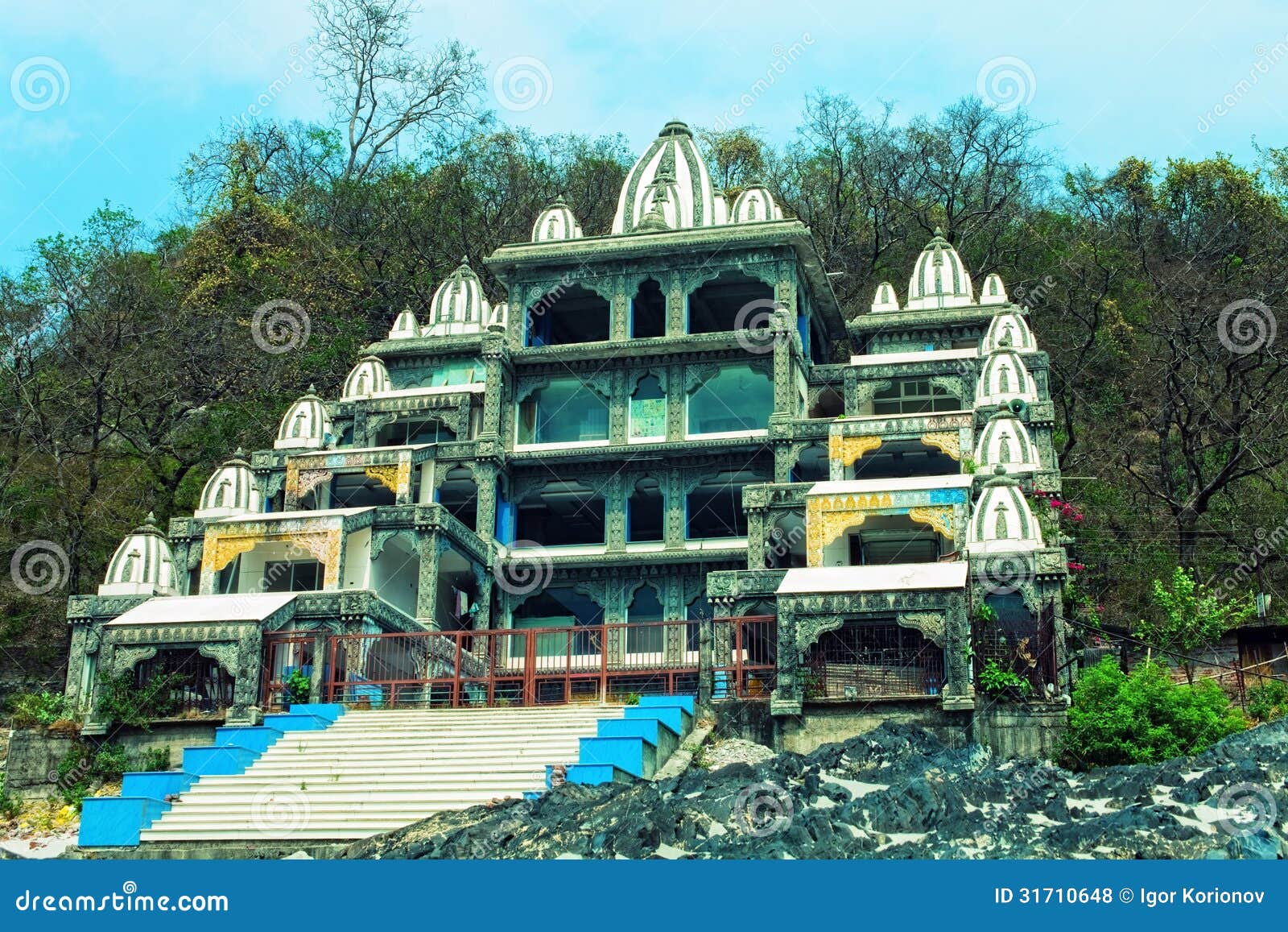 Indian ashram stock photo. Image of forest, exterior - 31710648