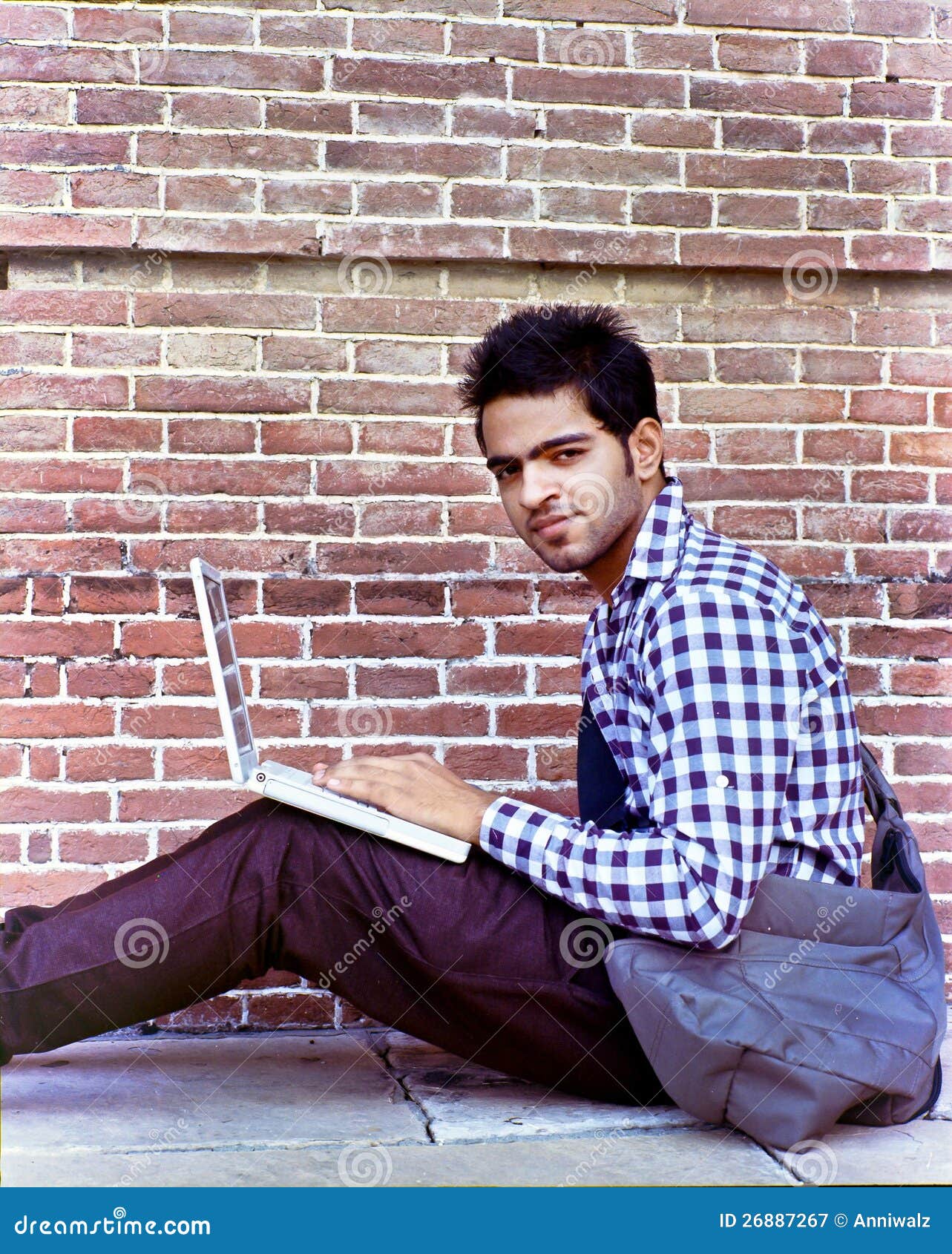 Indian / Asian College Student Working on Laptop Stock Image - Image of ...