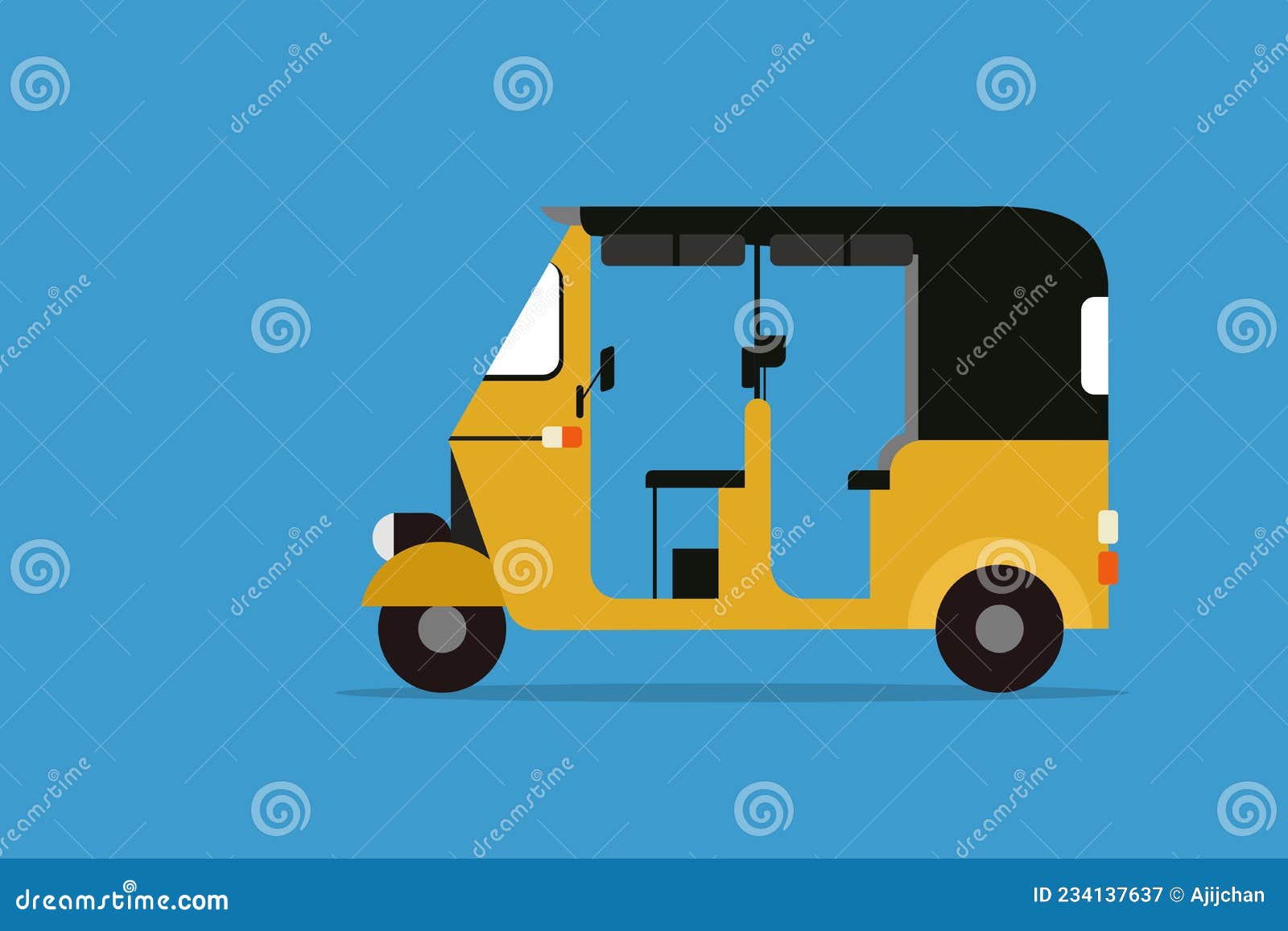 Three Wheeler Auto Icon. Clipart Image Vector Illustration ...