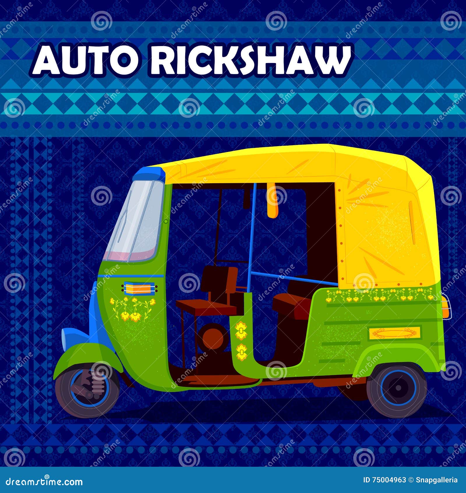 Indian Auto Rickshaw Representing Colorful India Stock Vector ...