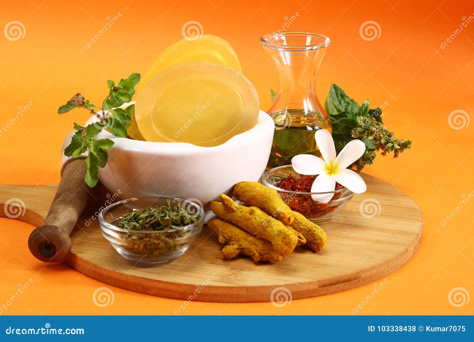 Indian Ayurvedic Soap or Handmade Soap with Herbs Stock Photo - Image ...