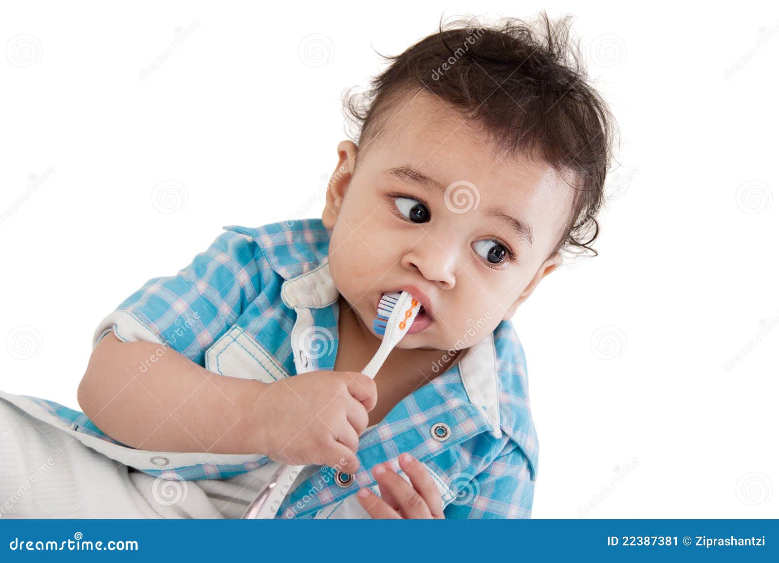 Indian baby brushing teeth stock image. Image of look - 22387381