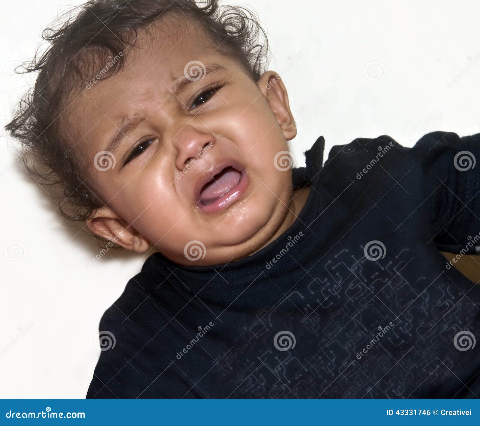 Indian Baby Crying stock photo. Image of portrait, little - 43331746
