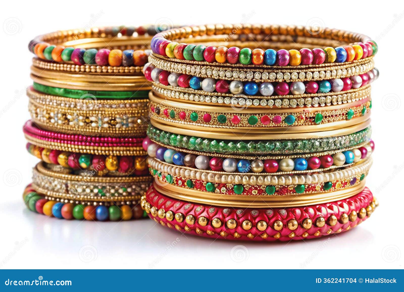 Indian Bangles And Bracelets Isolated On White Background Stock Photography | CartoonDealer.com ...