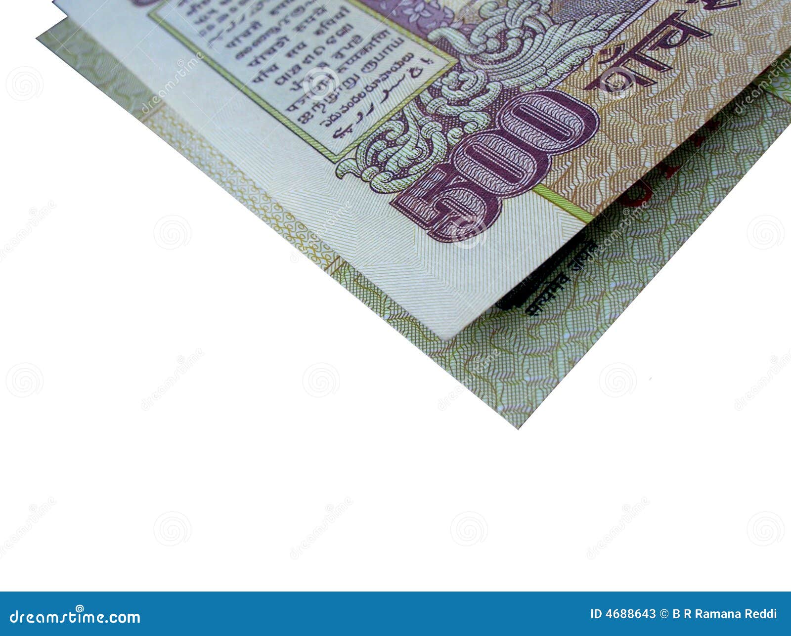 Indian Bank Note-INR 500 Folded Stock Image - Image of bank, isolated ...
