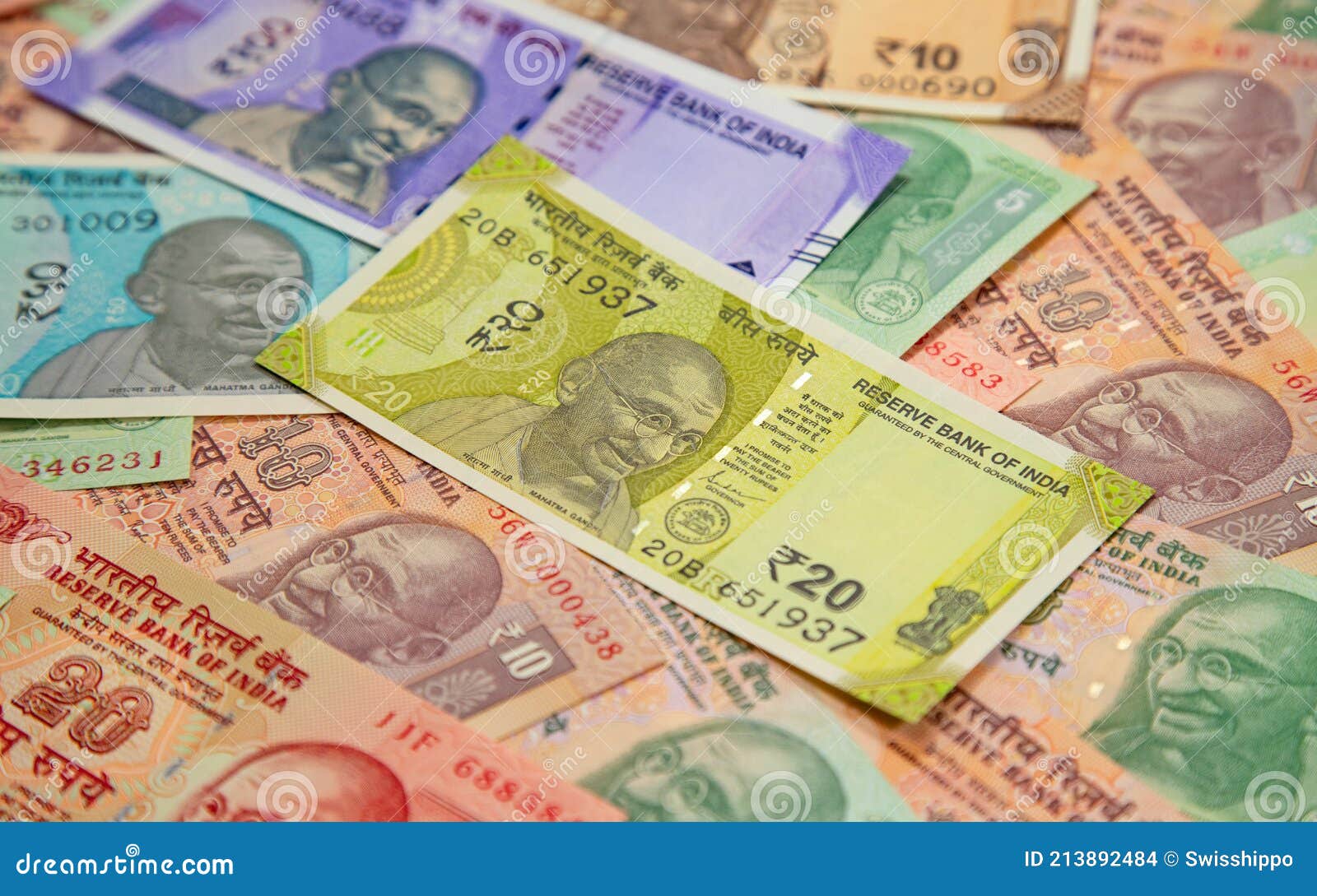 Indian banknotes stock photo. Image of exchange, government - 213892484