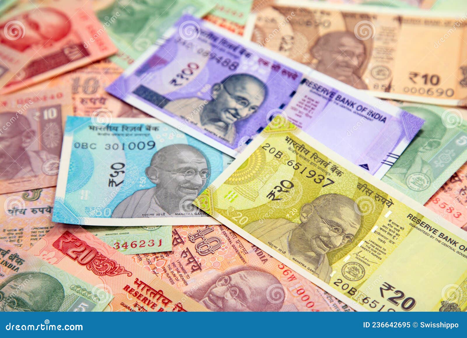 Indian banknotes stock image. Image of business, india - 236642695
