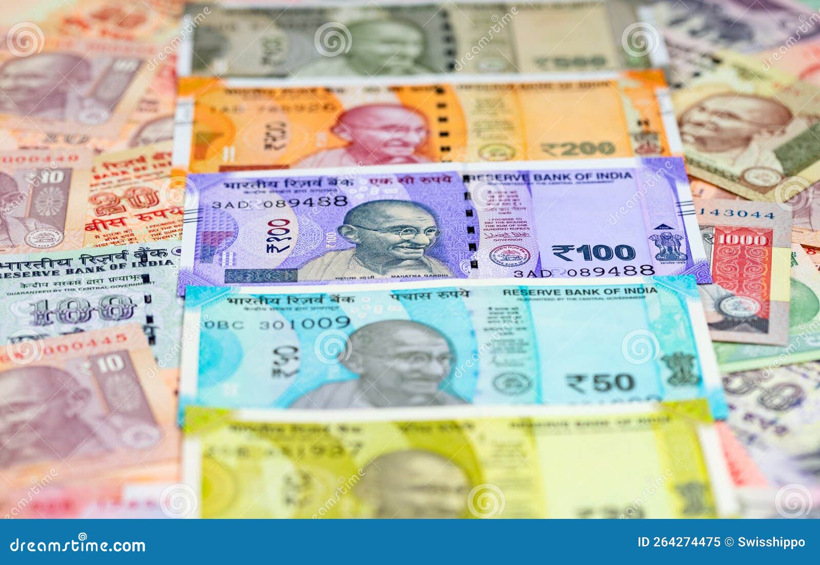 Indian banknotes stock image. Image of money, debt, investment - 264274475