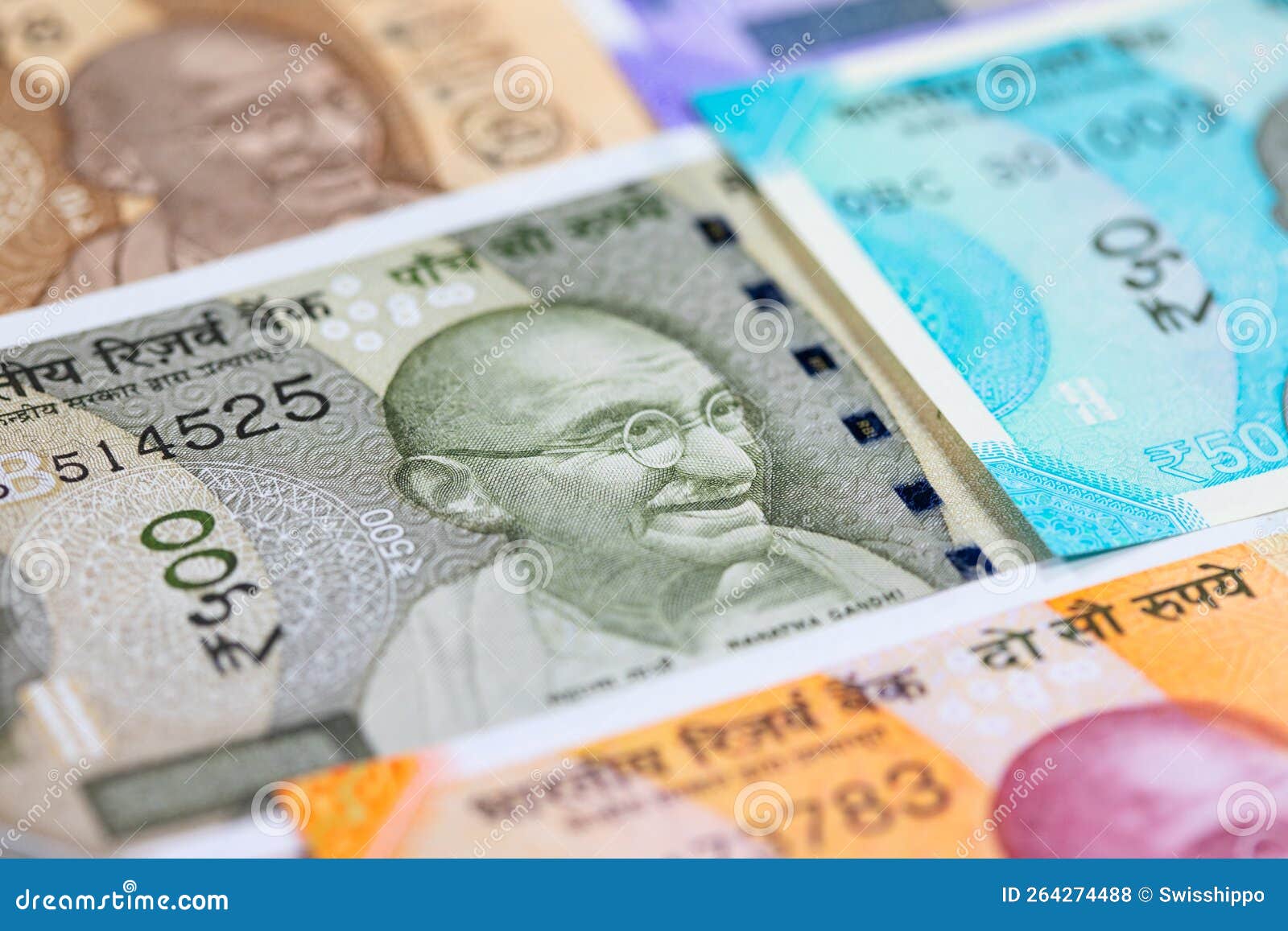 Indian banknotes stock photo. Image of earn, currency - 264274488