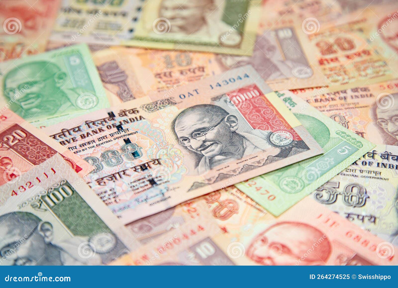 Indian banknotes stock image. Image of asia, budget - 264274525