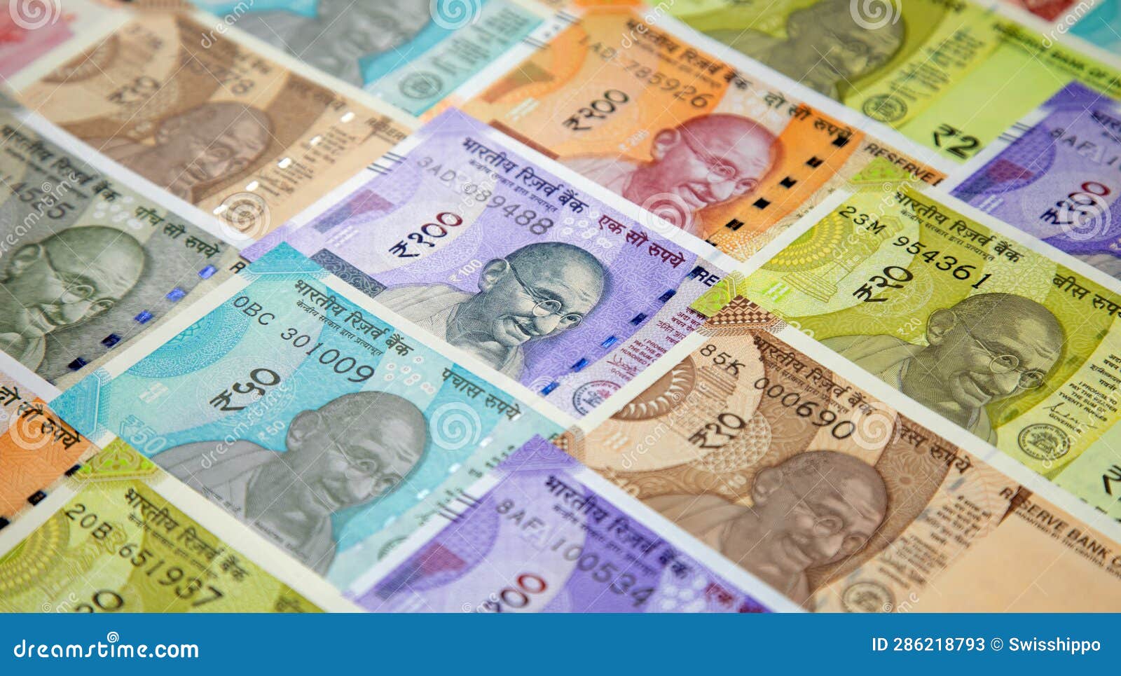 Indian banknotes stock image. Image of currency, foreign - 286218793