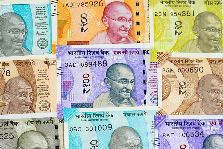 Indian banknotes stock image. Image of trade, income - 286218805