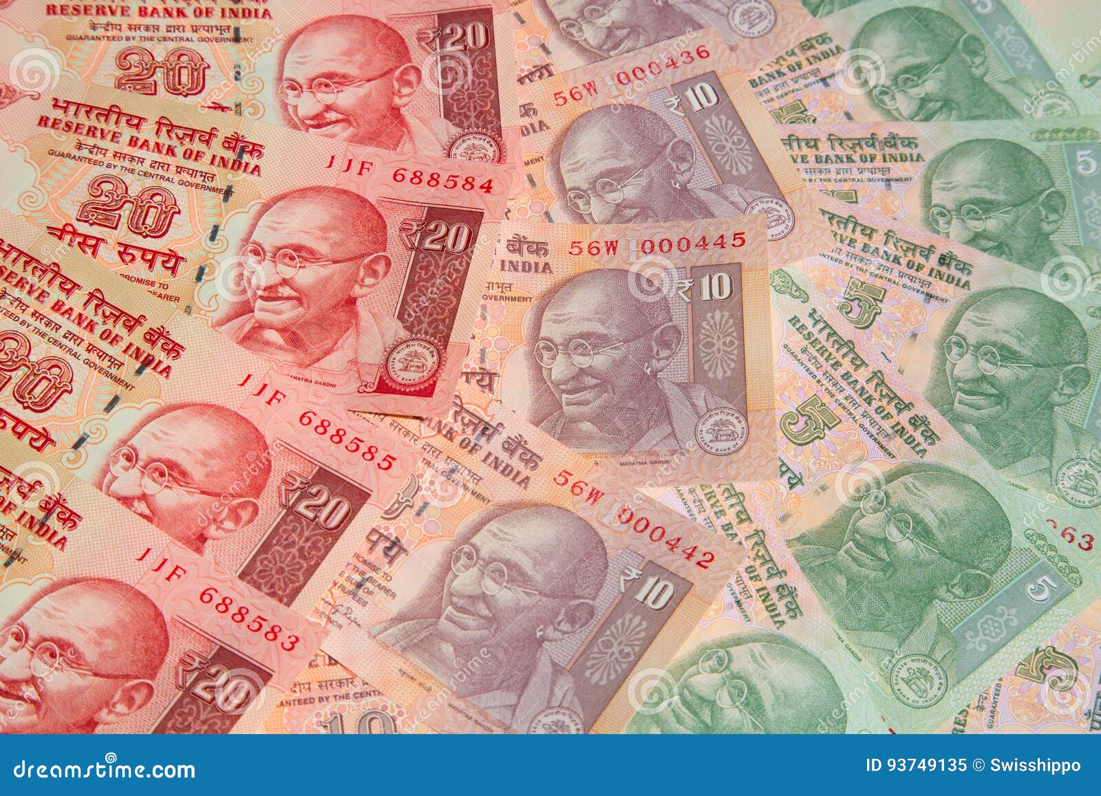 Indian banknotes stock image. Image of gandhi, banknote - 93749135