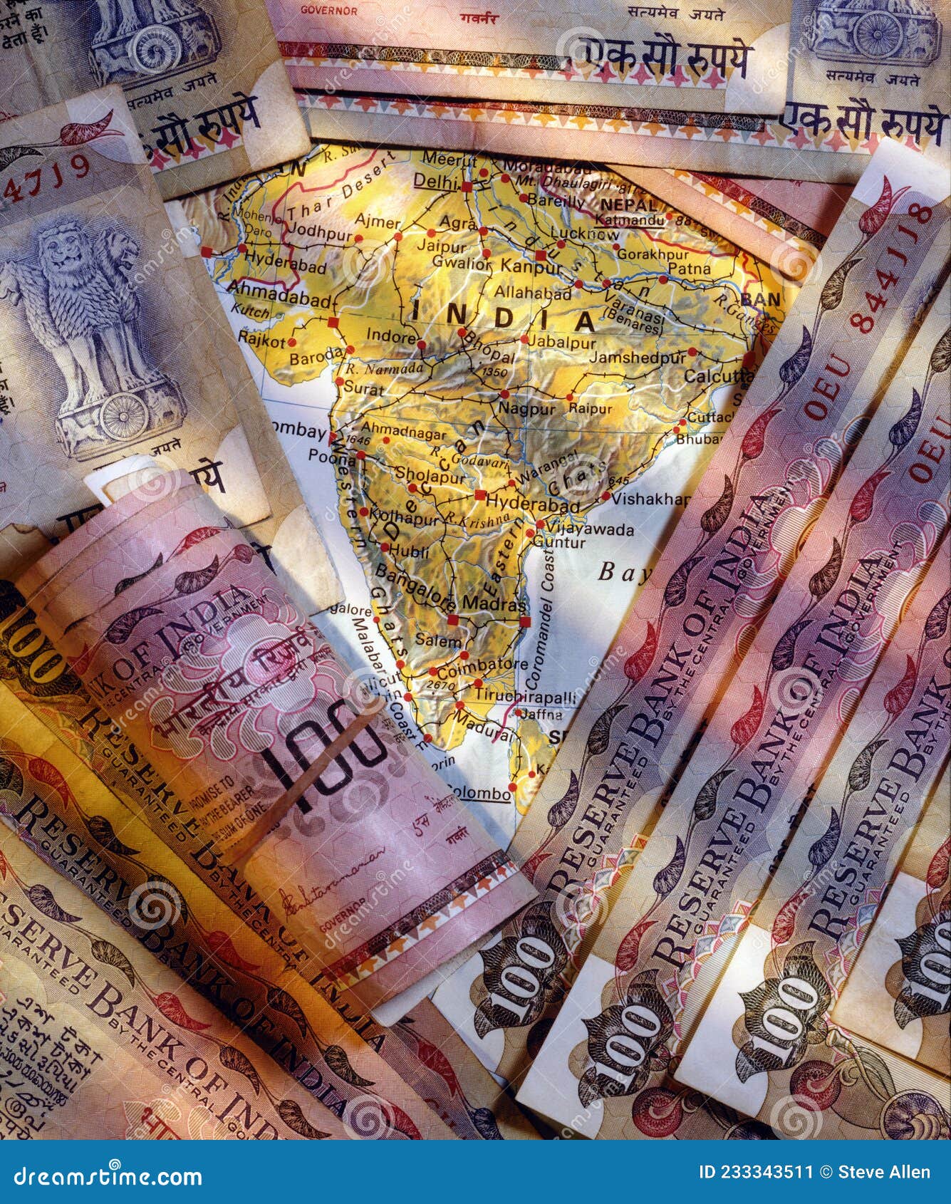 Indian Banknotes - Map of India Stock Image - Image of economic ...