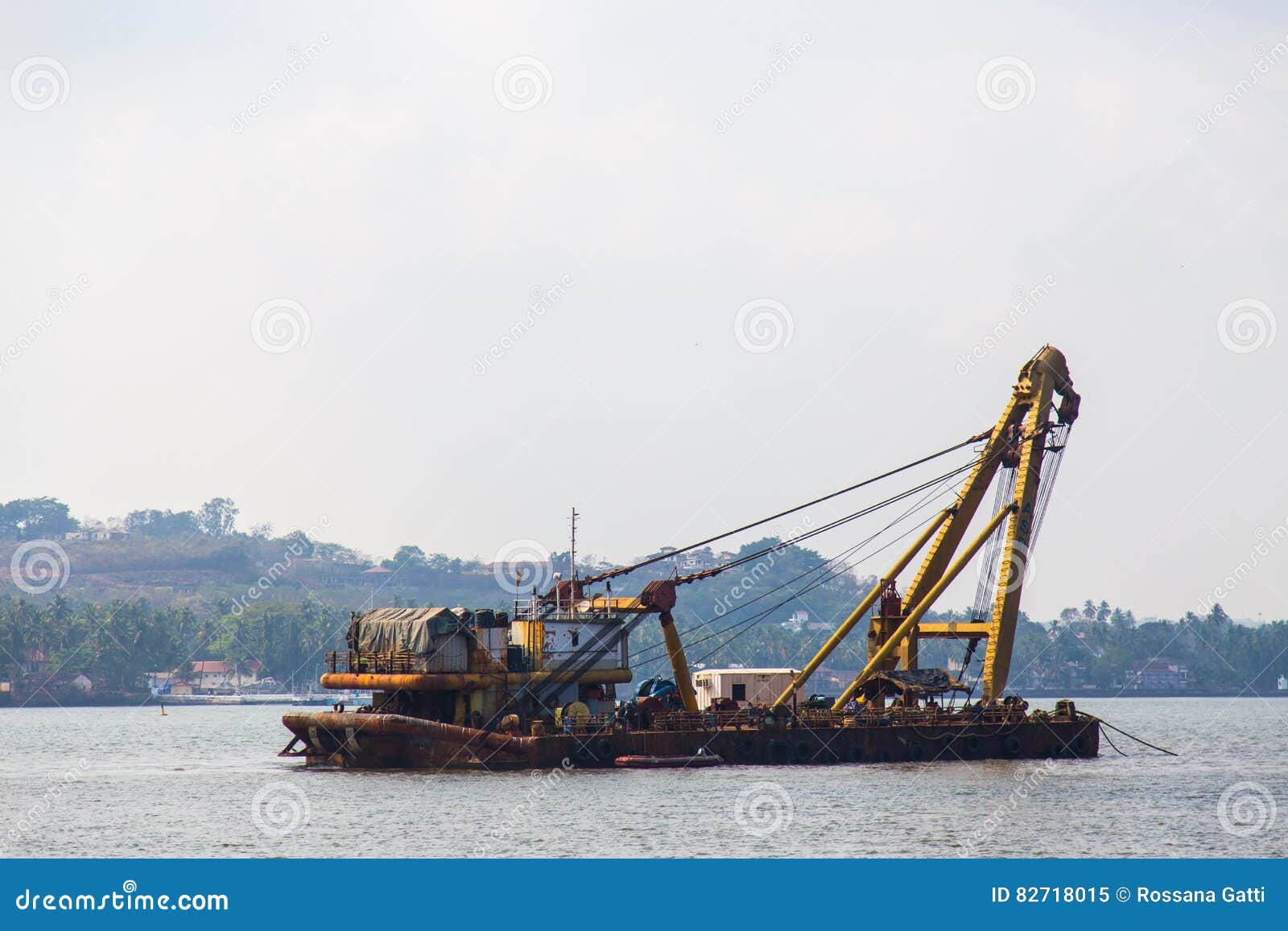Indian Barge on the River, Goa Stock Image - Image of travel, india ...