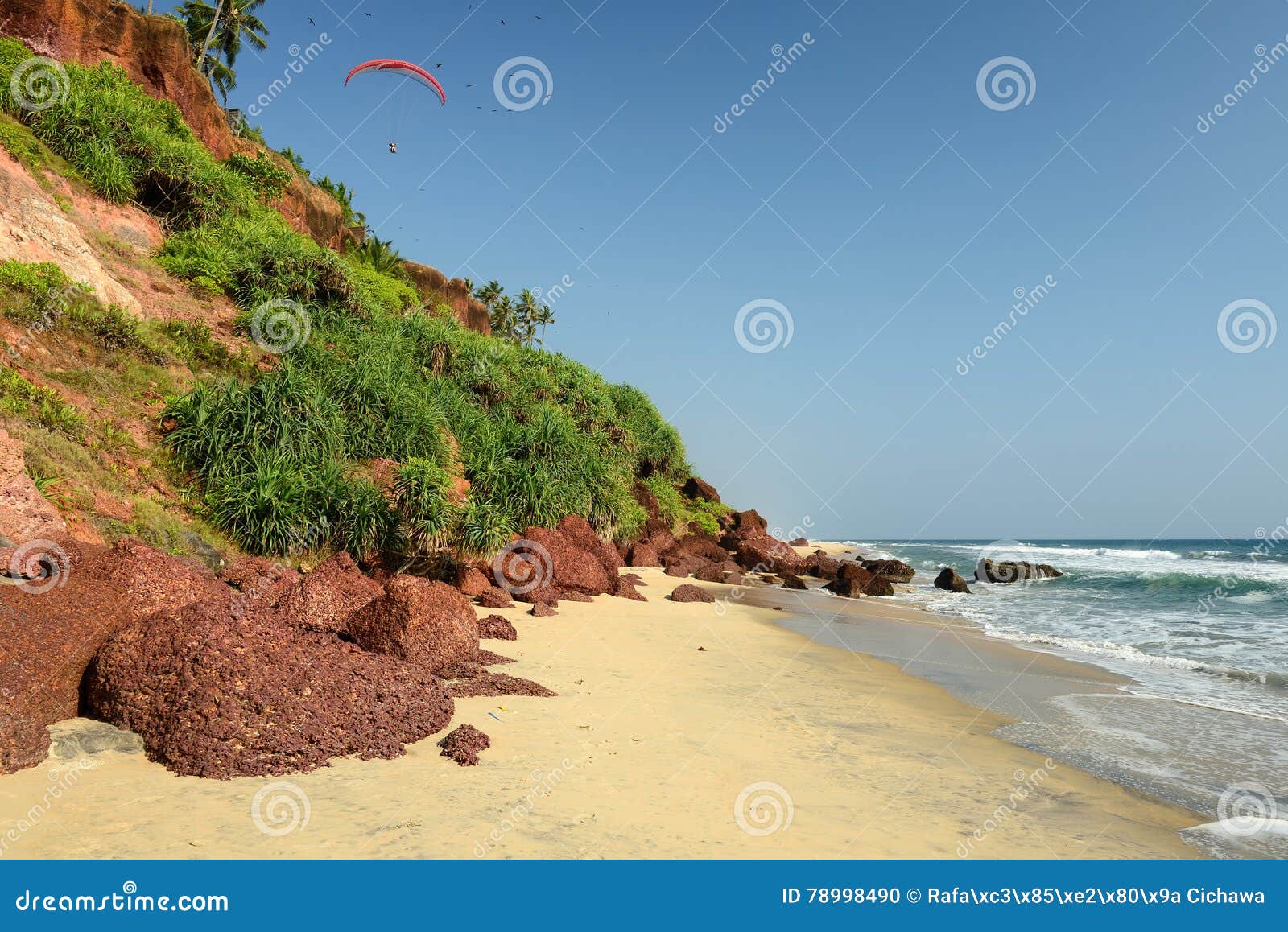 Indian beach stock photo. Image of beach, cliff, paradise - 78998490