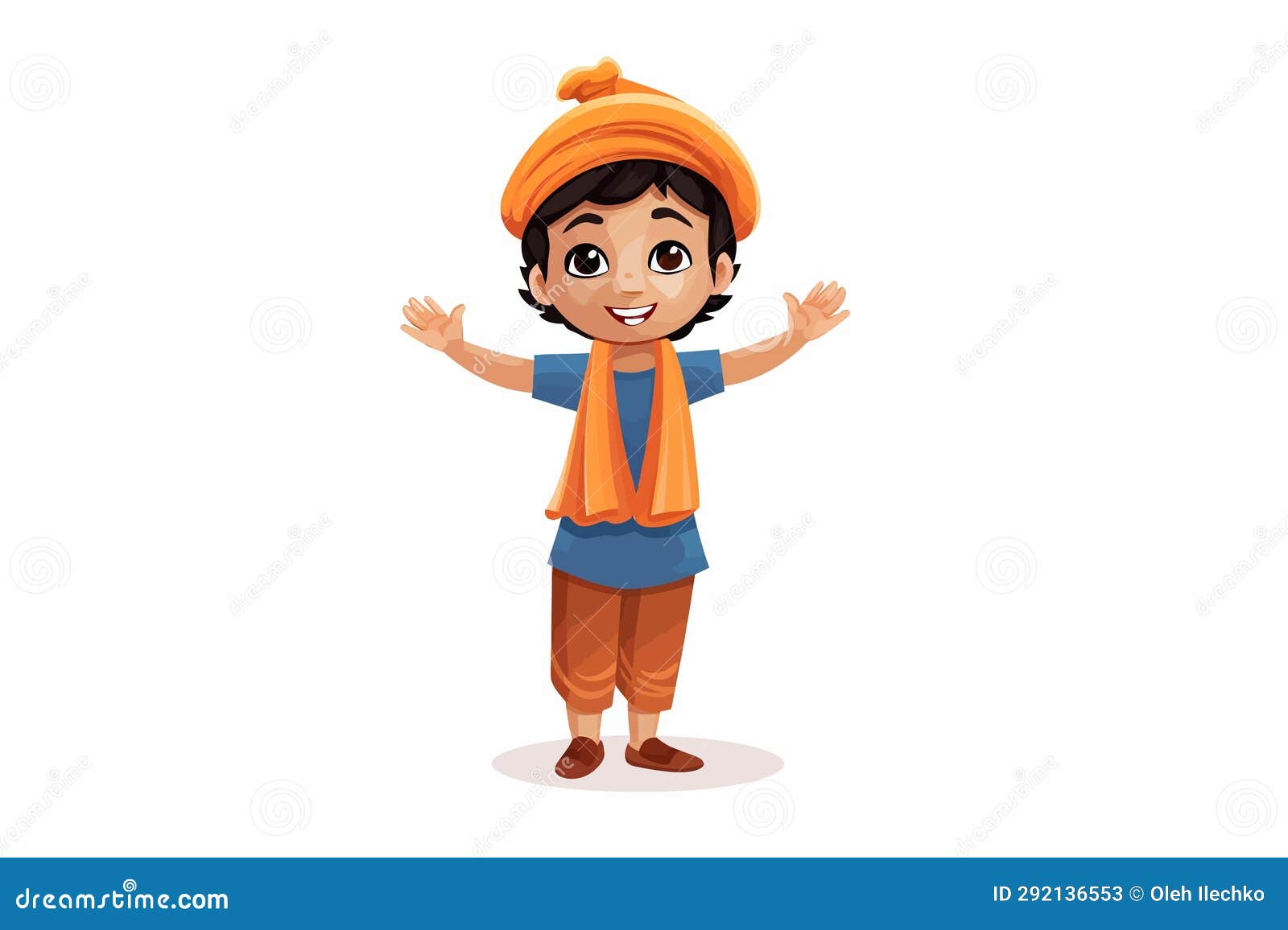 Indian Bharat Kid Vector Flat Minimalistic Isolated Vector Style ...