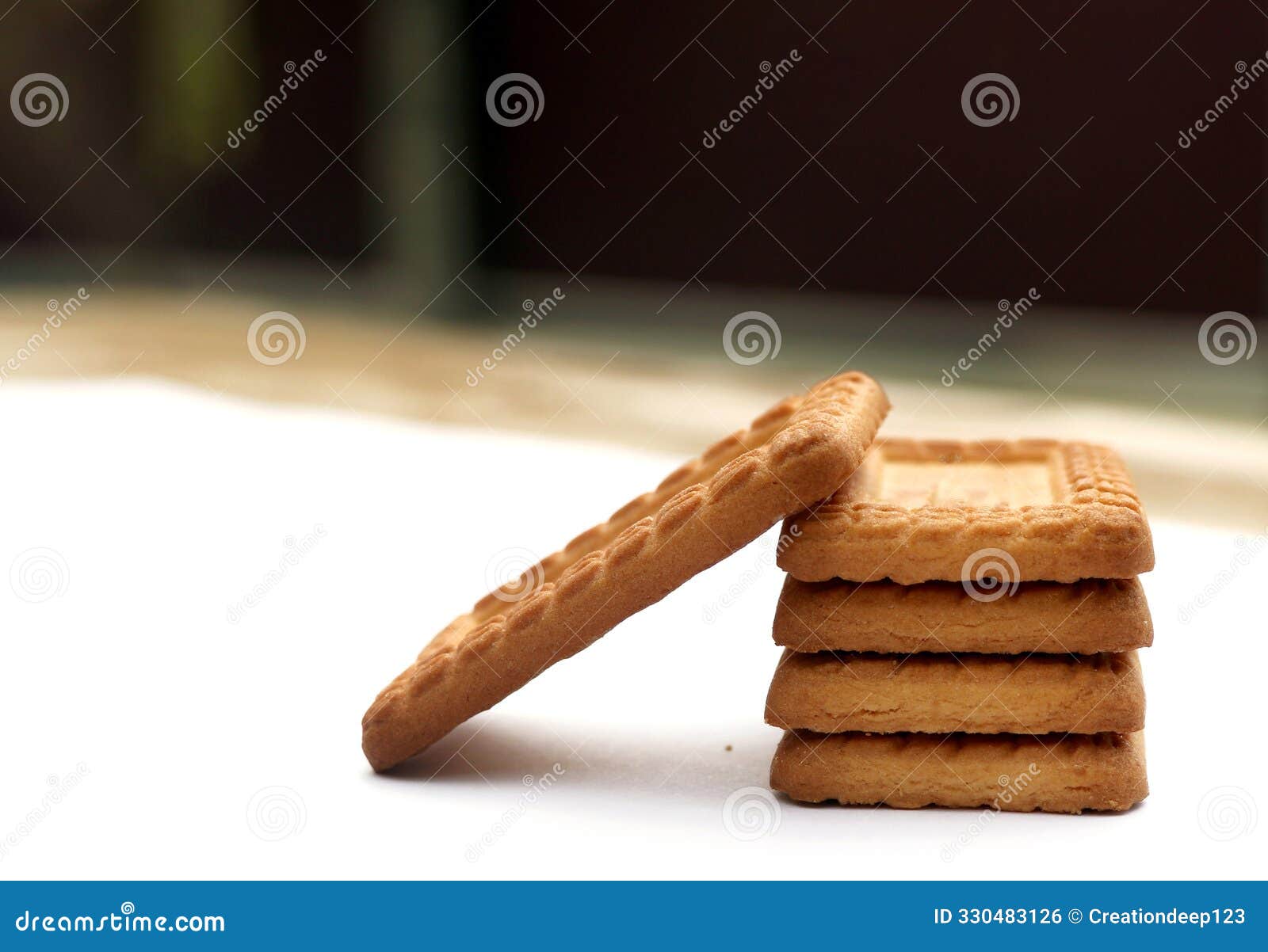 Indian Biscuits Stacked Over White Background Stock Photo - Image of ...