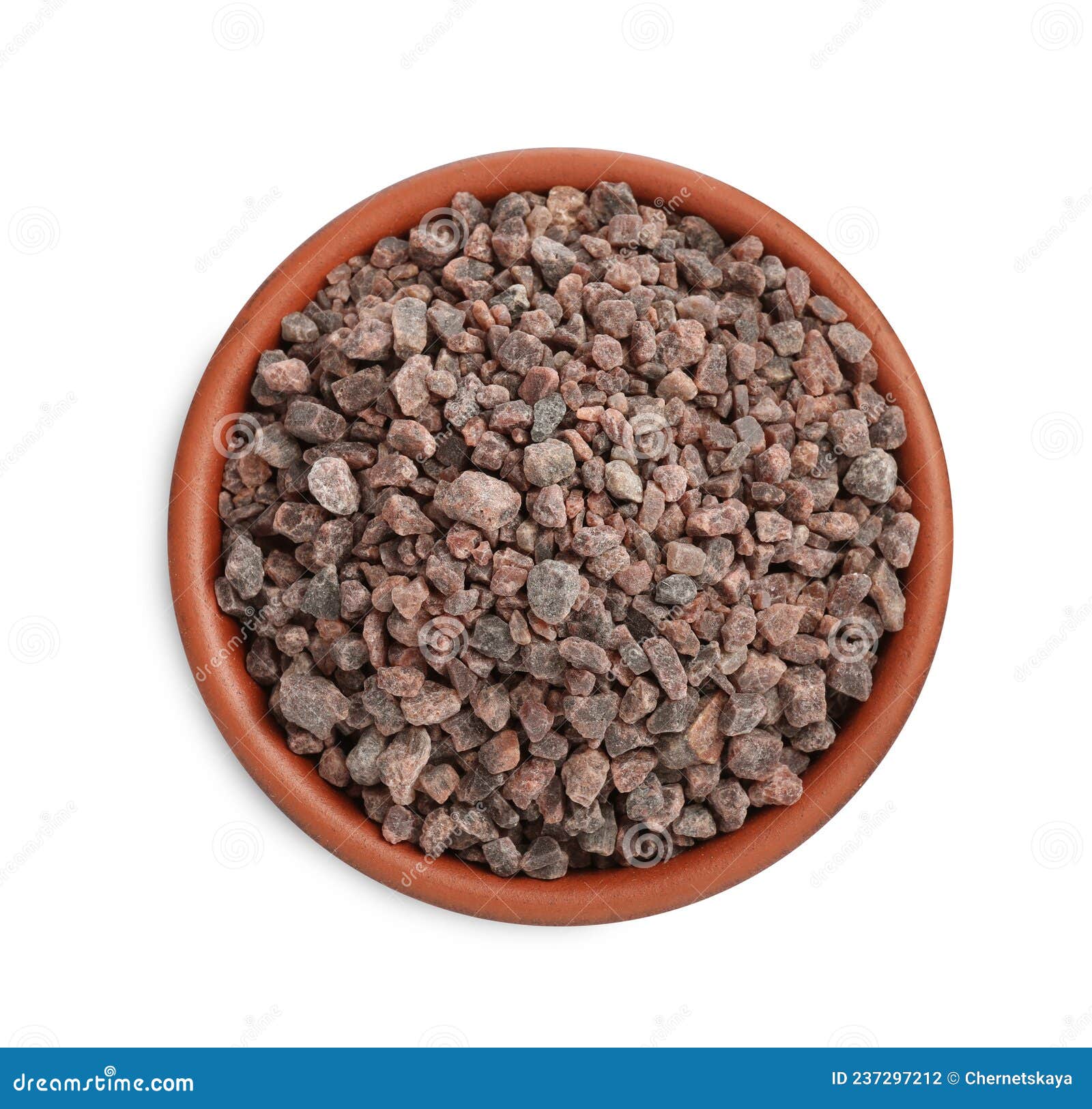 Indian Black Salt in Bowl Isolated on White, Top View Stock Photo ...