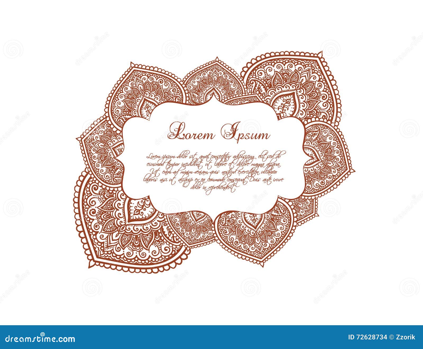 Indian Border - Oriental Frame with Orient Ornament. Ornamental Vector ...