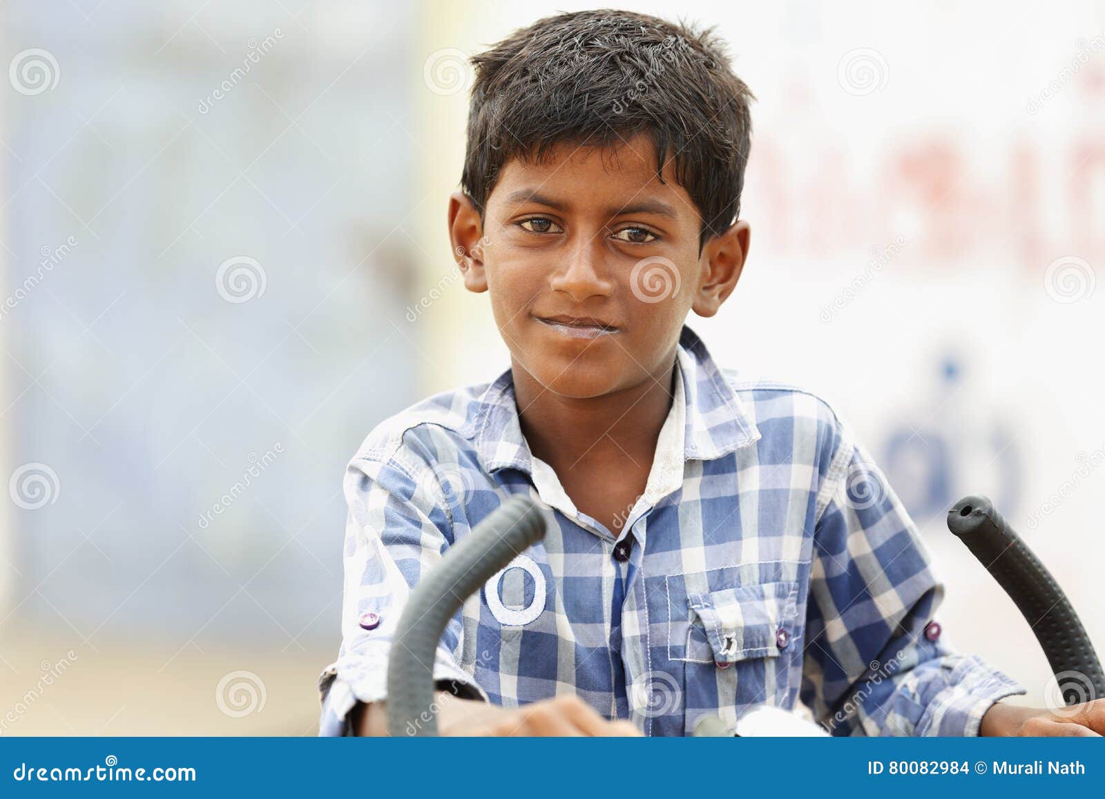 Indian Boy with Cycle stock photo. Image of child, junior - 80082984