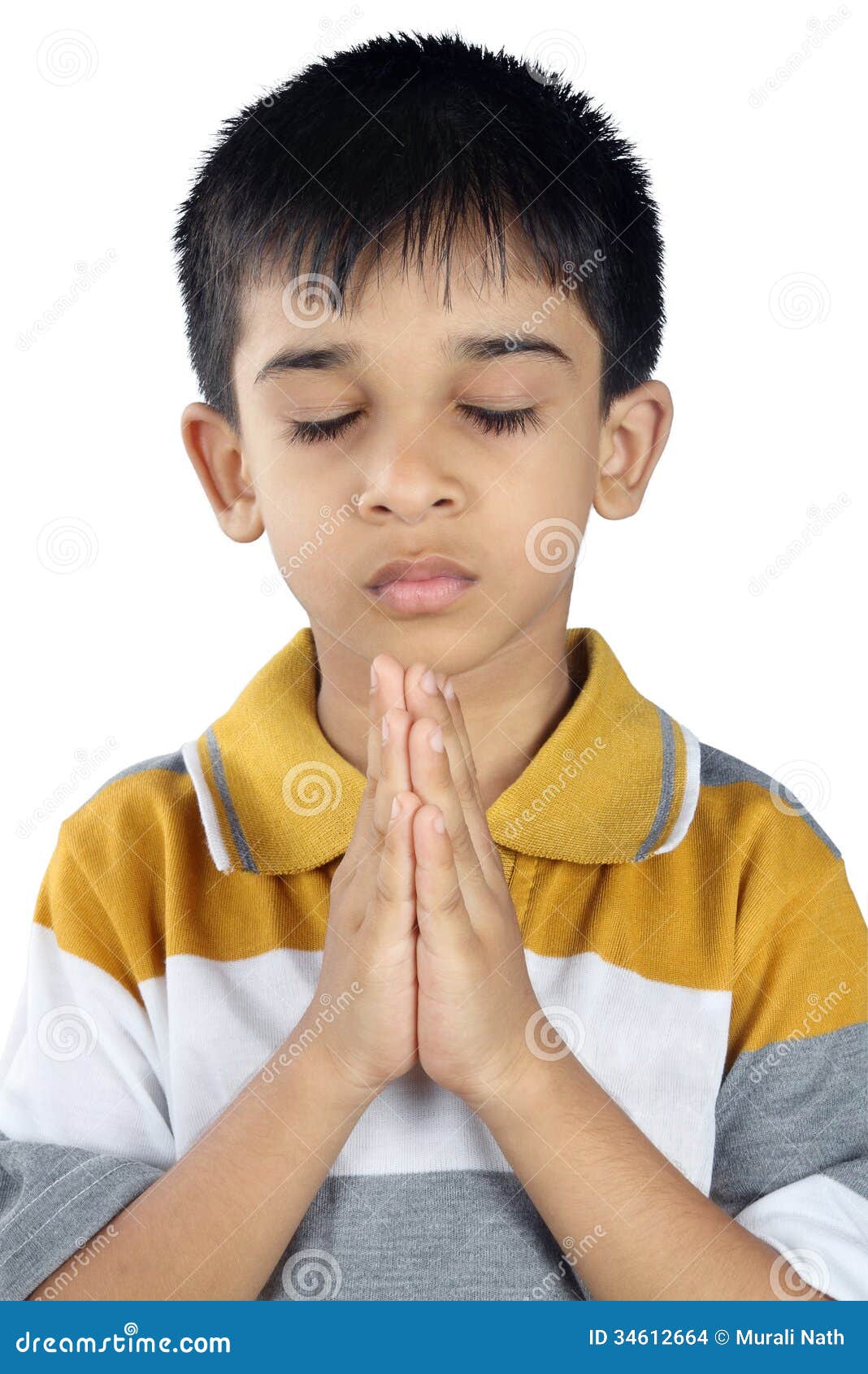 Indian Boy Praying stock photo. Image of asian, devotion - 34612664