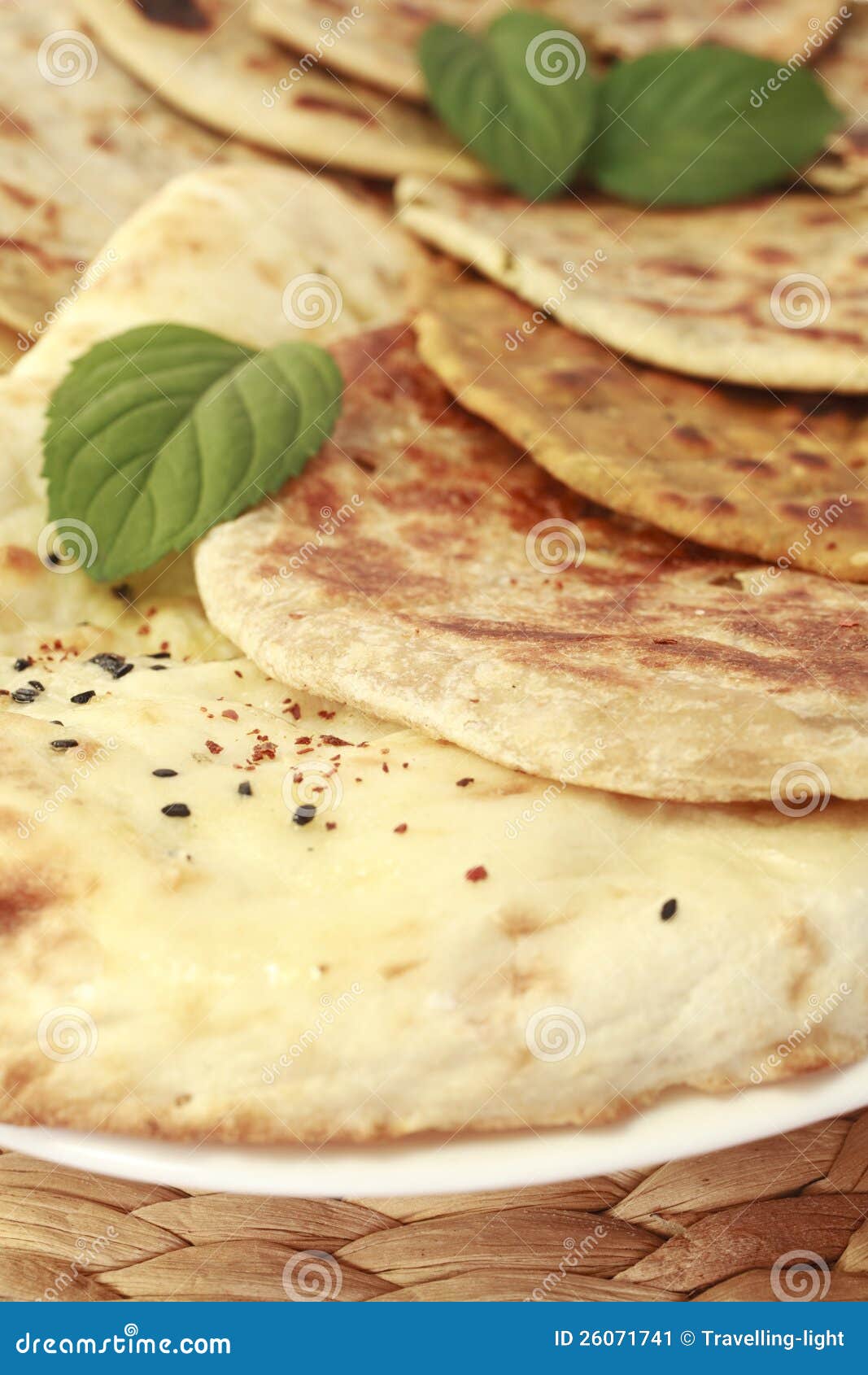 Indian Bread Selection Nan Roti Curry Stock Image - Image of vertical ...