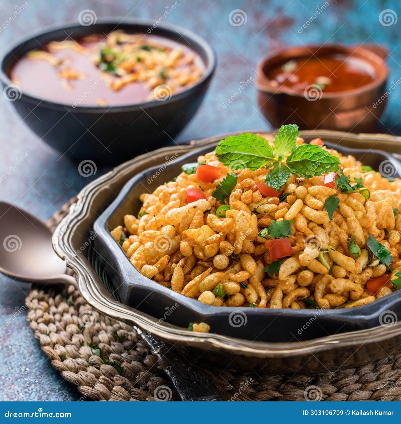 Indian Breakfast Bhel Puri Snacks Stock Image - Image of chilli, baked ...