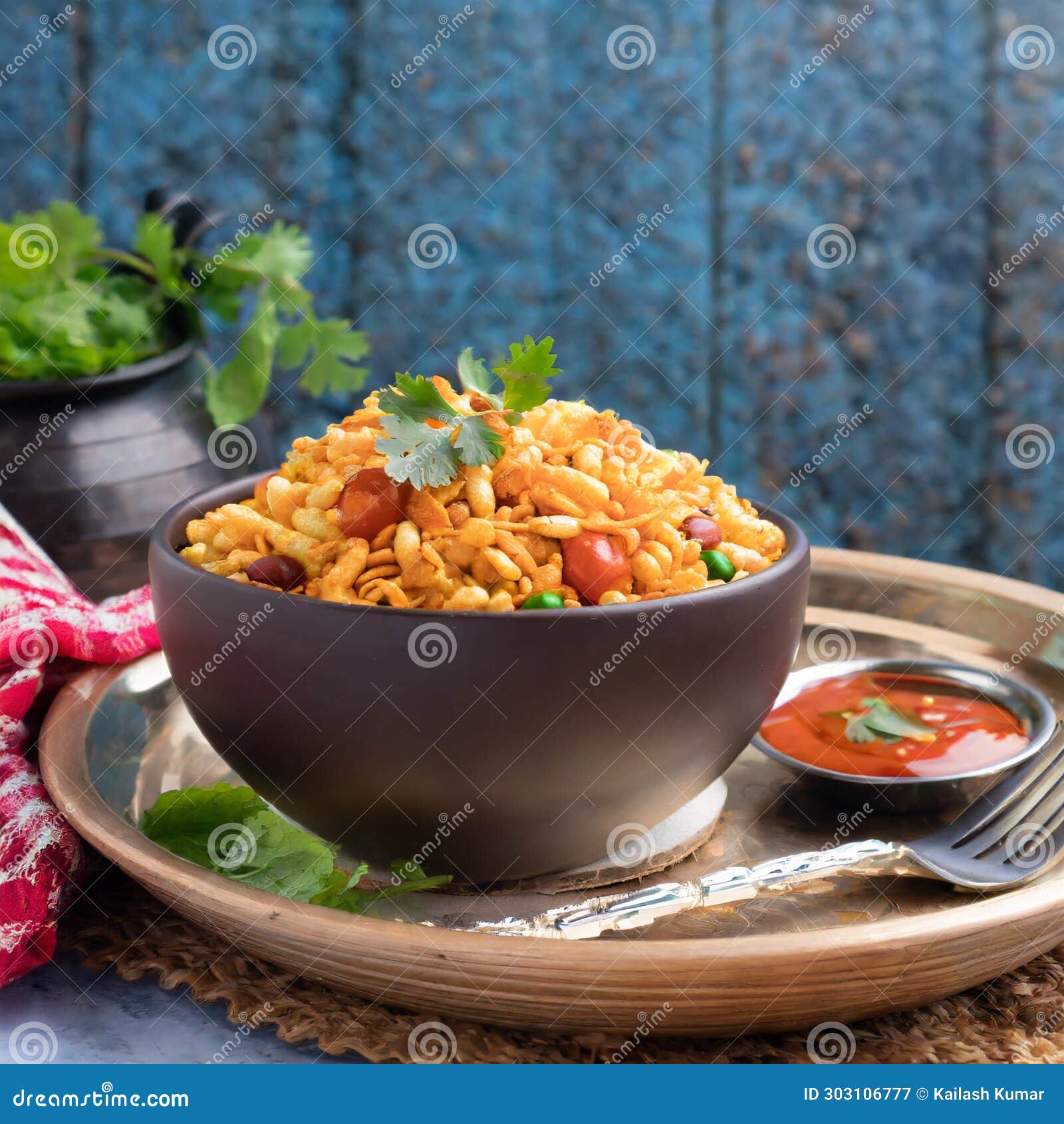 Indian Breakfast Bhel Puri Snacks Stock Image - Image of crockery ...