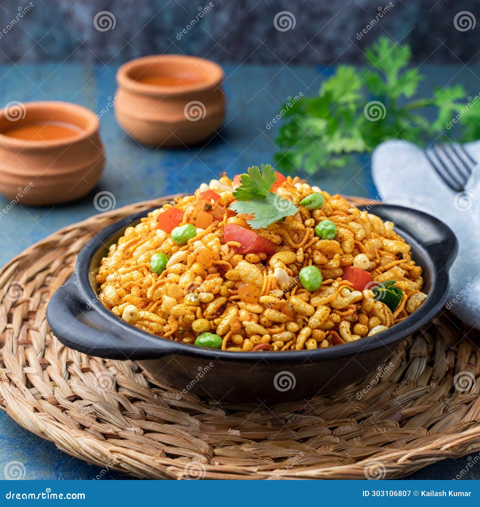 Indian Breakfast Bhel Puri Snacks Stock Image - Image of indian, rice ...